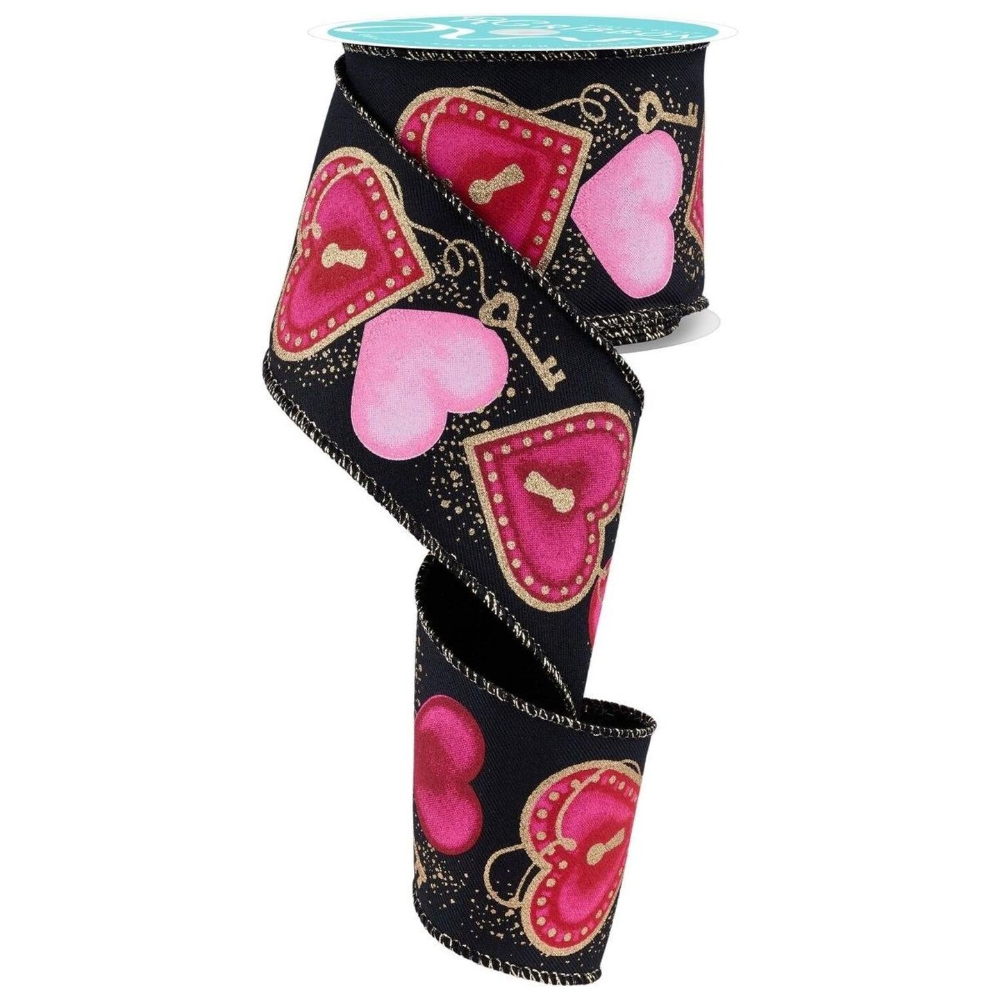 2.5" Heart Locks Ribbon: Black (10 Yards) | Michaels