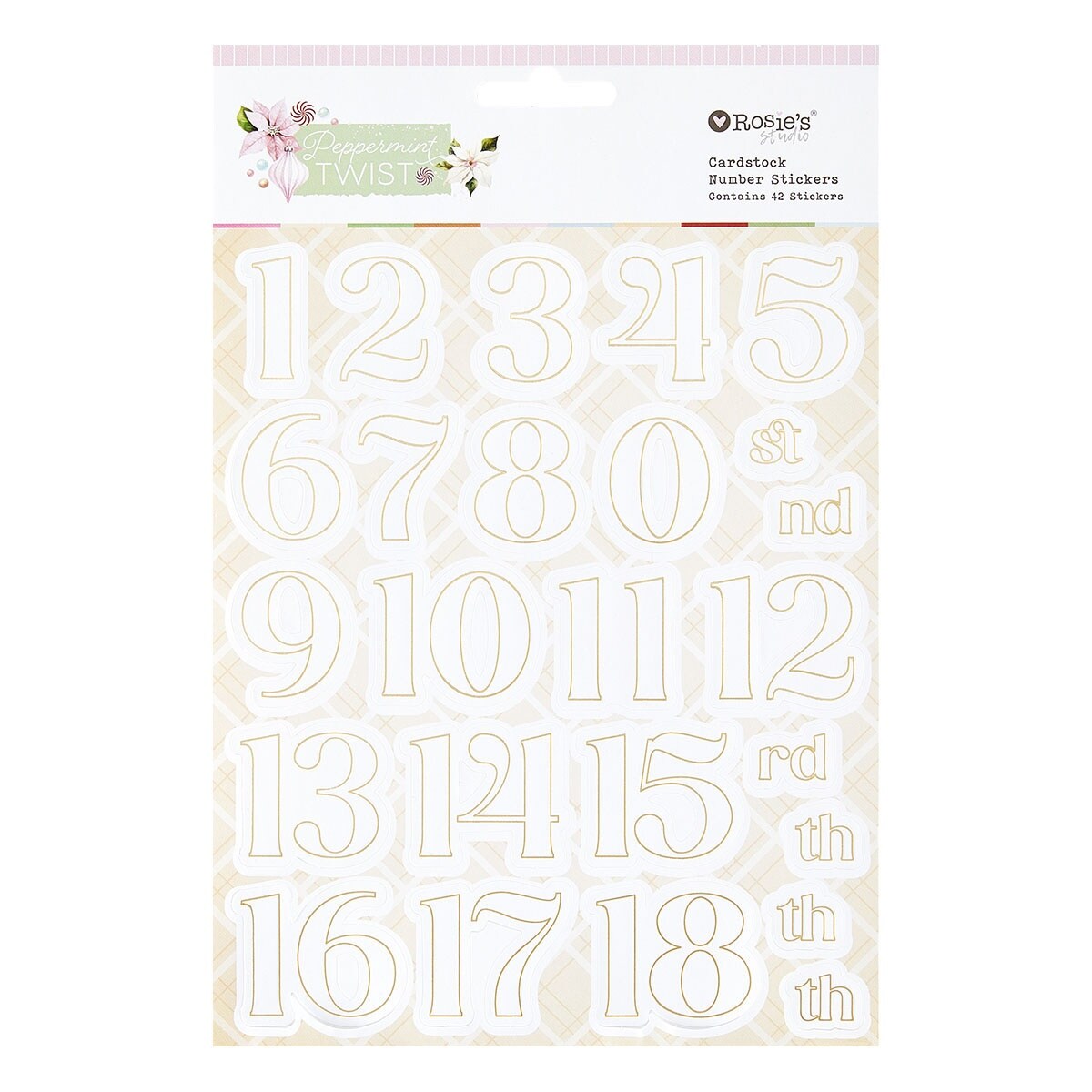 Spellbinders Rosie's Studio Cardstock Number Stickers-Peppermint Twist ...