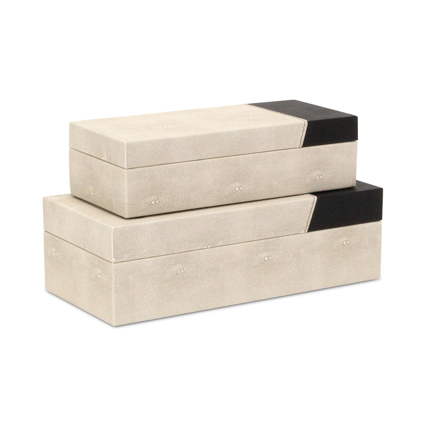 Contemporary Home Living Rectangular Two Toned Storage Boxes - 13.25 ...