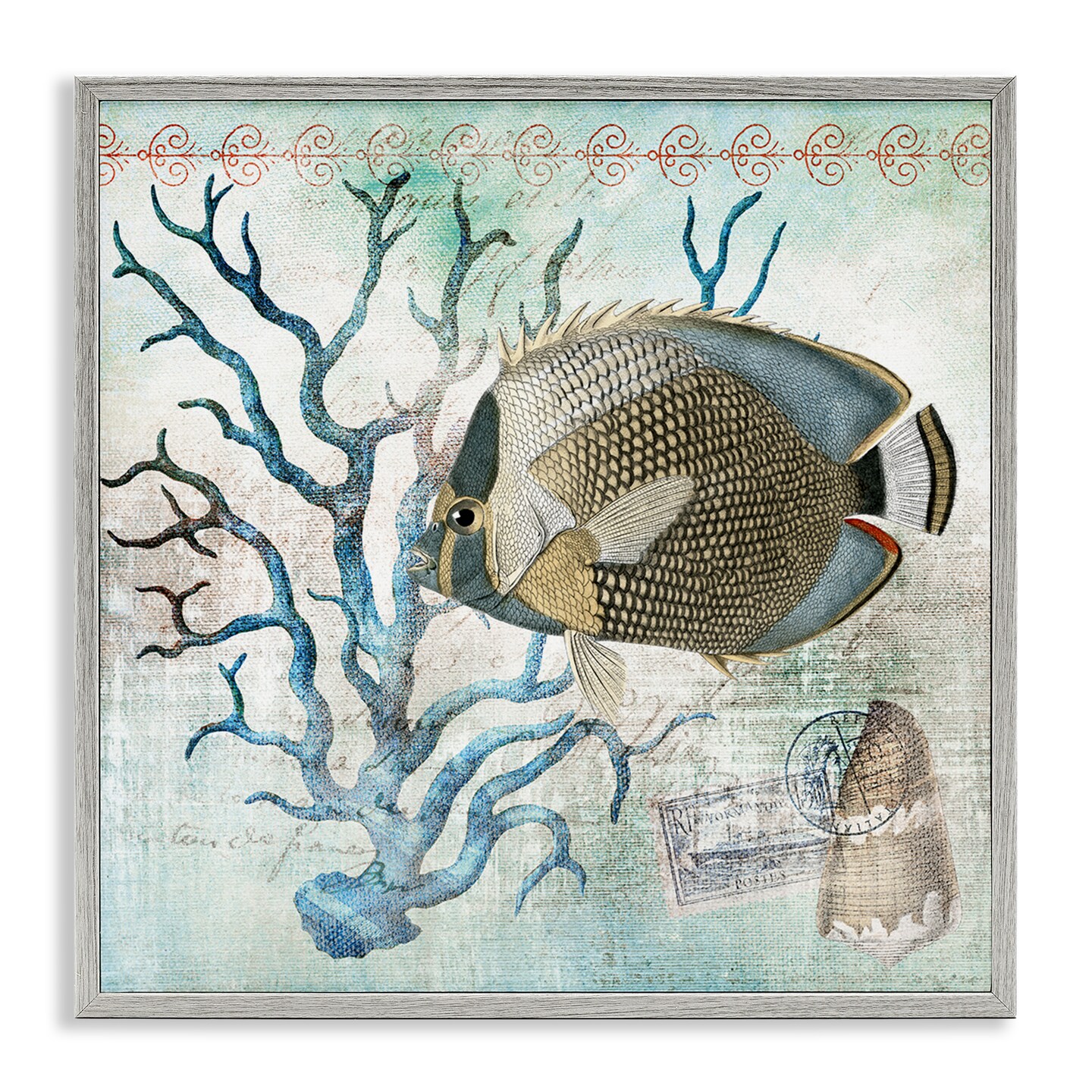 Stupell Industries Vintage Post & Aquatic Life Framed Giclee By Susan Arnot | Michaels