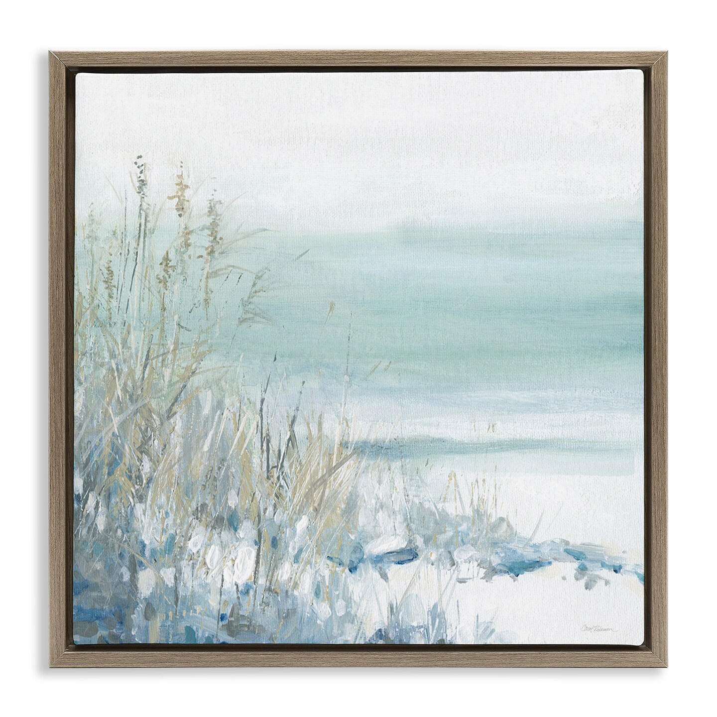 Stupell Industries Faded Coastal Beach Edge Floating Frame By Carol ...