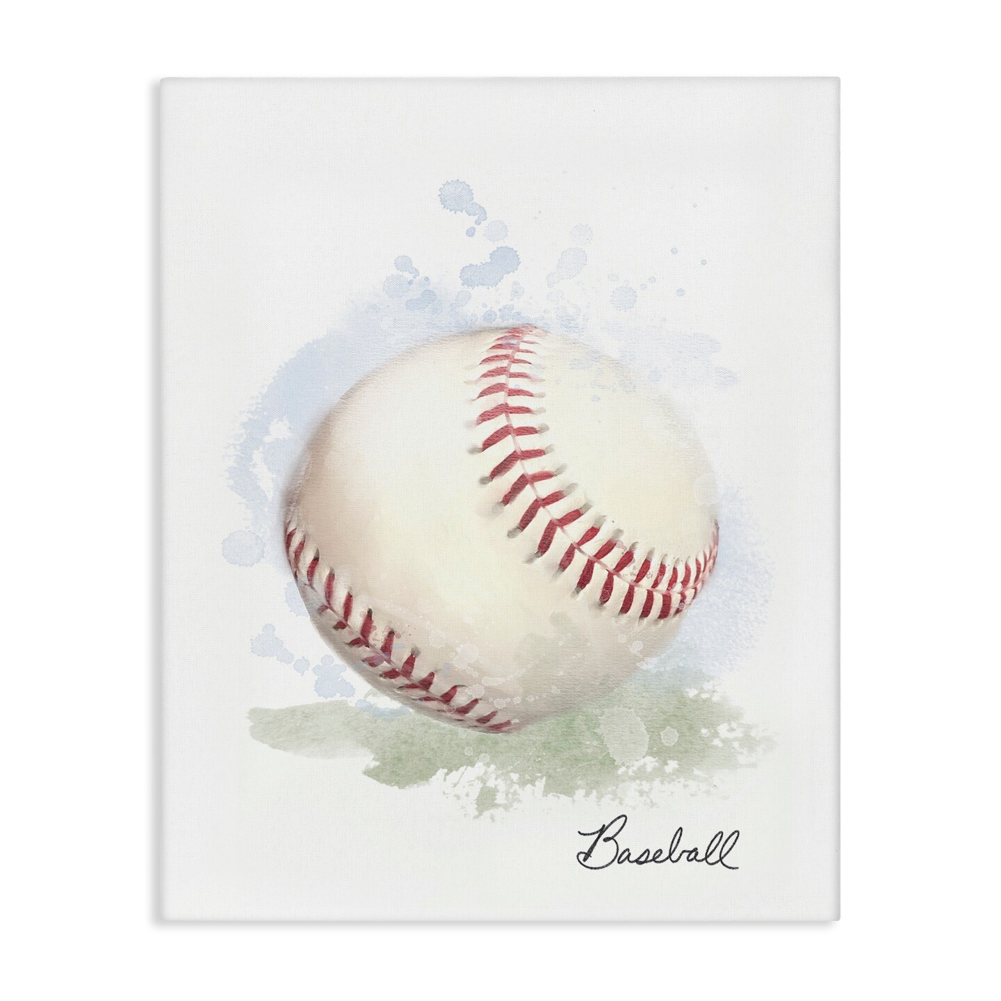 Stupell Industries Soft Pastel Baseball Canvas Design by Matthew ...