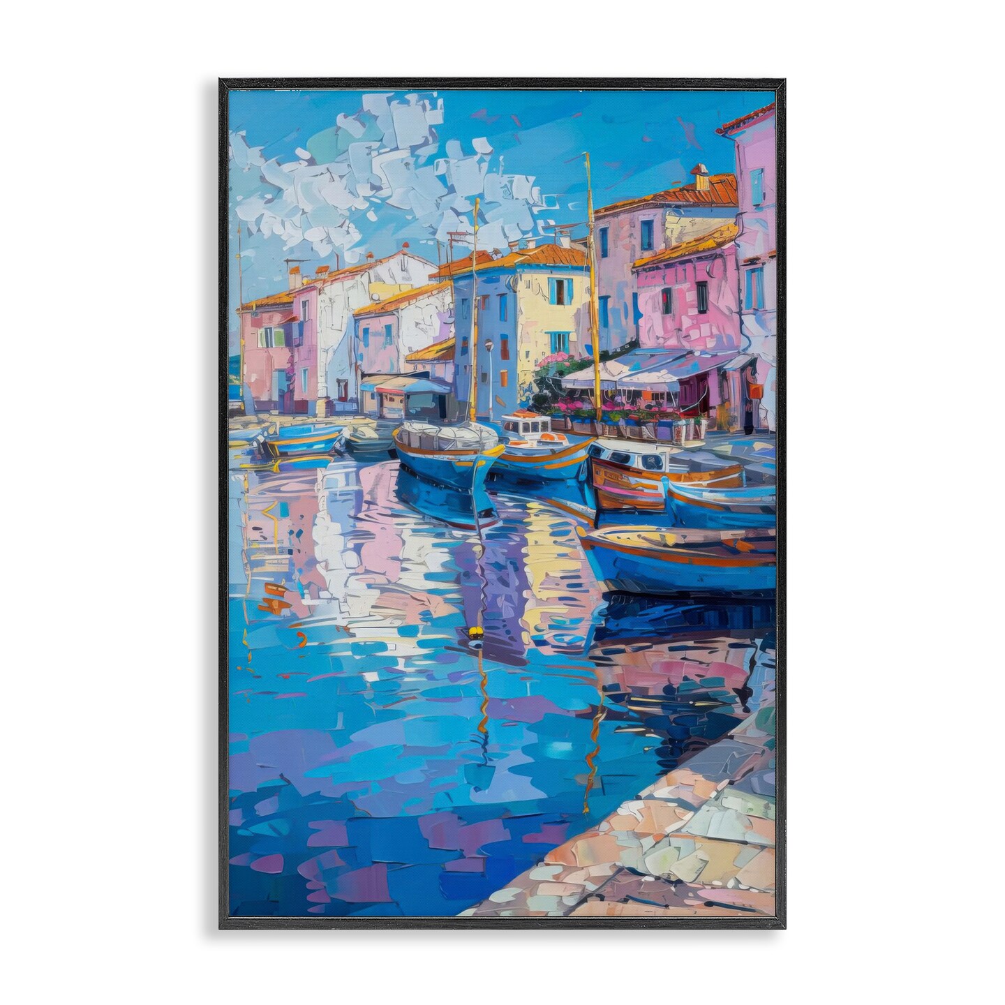 Stupell Industries Abstract Harbor Reflection Framed Giclee Design by ...