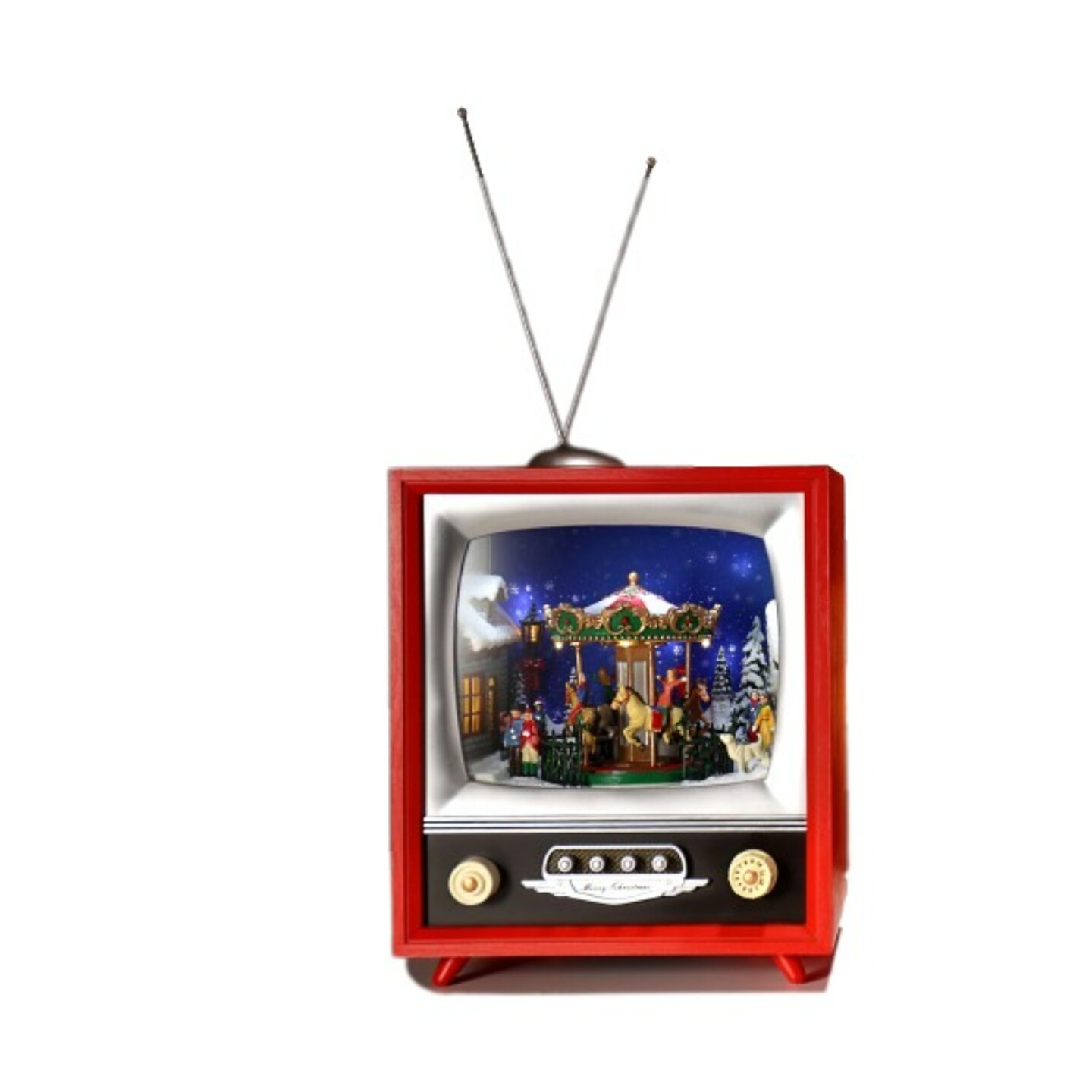 Icy Giftware LED Lighted Carousel TV Christmas Decorations - 17.25 ...