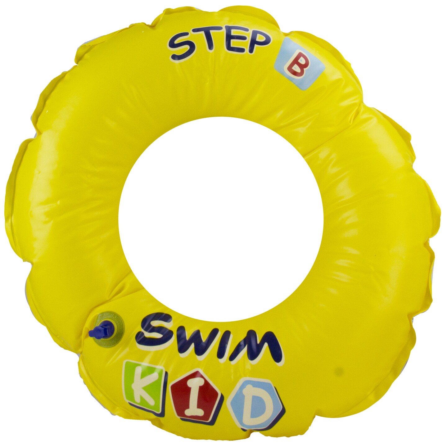 Pool Central Inflatable Yellow and Blue Swim Kid Swimming Pool Ring ...
