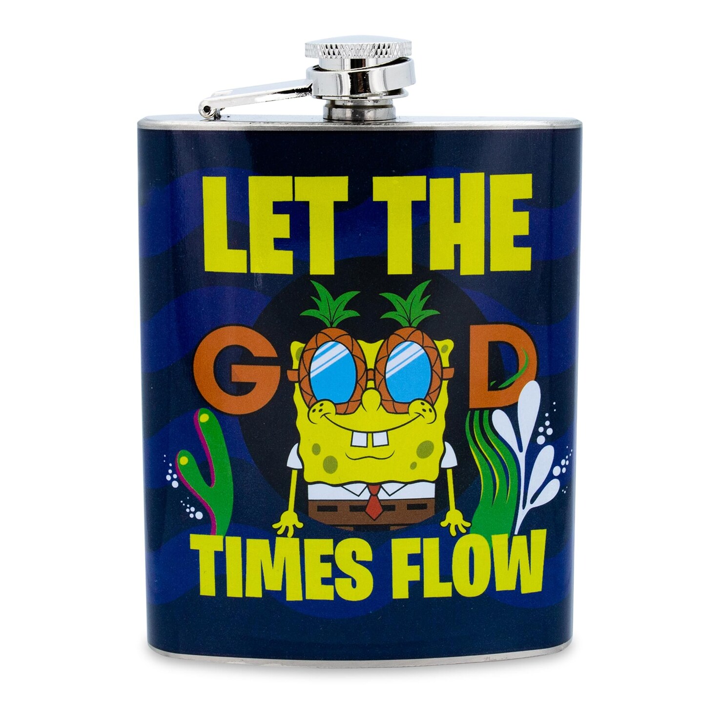 SpongeBob SquarePants "Mister Good Times" Stainless Steel Flask | Holds ...