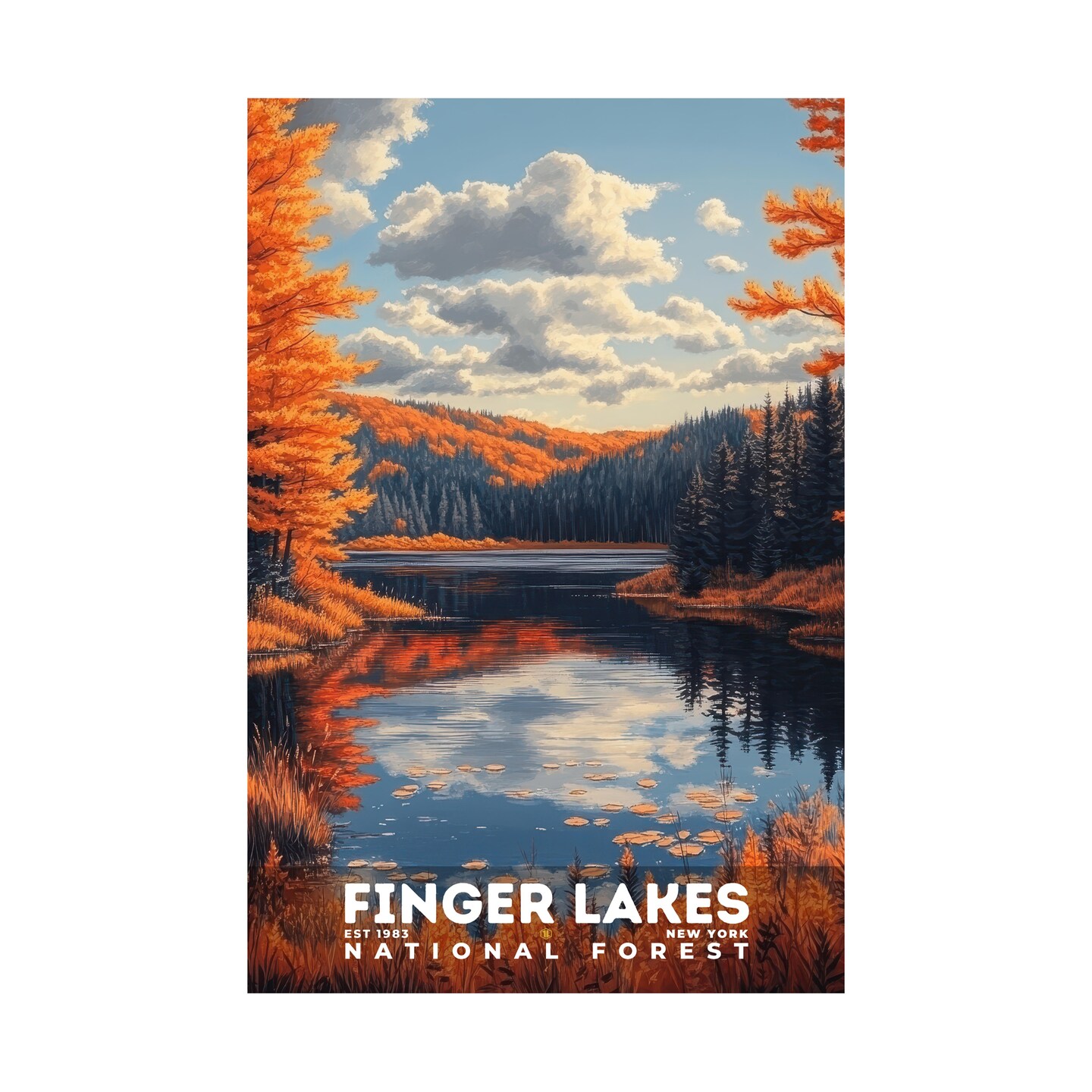 Finger Lakes National Forest Poster, Travel Art, Office Poster, Home ...