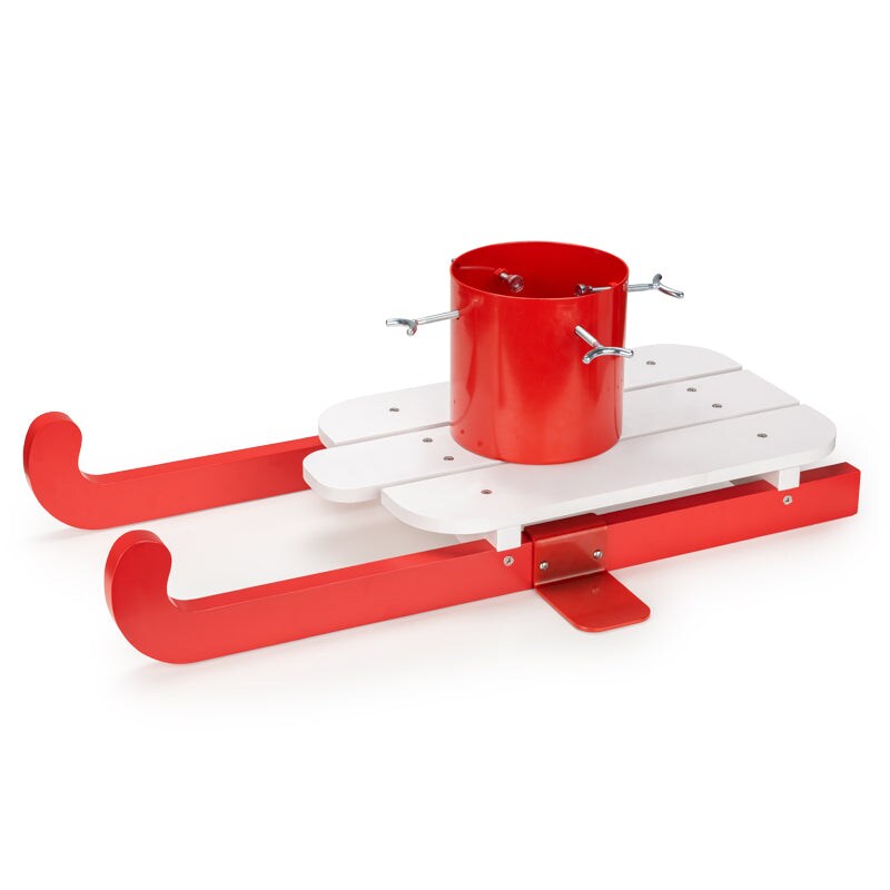 Wooden Runner Sled Tree Stand - Red | Michaels