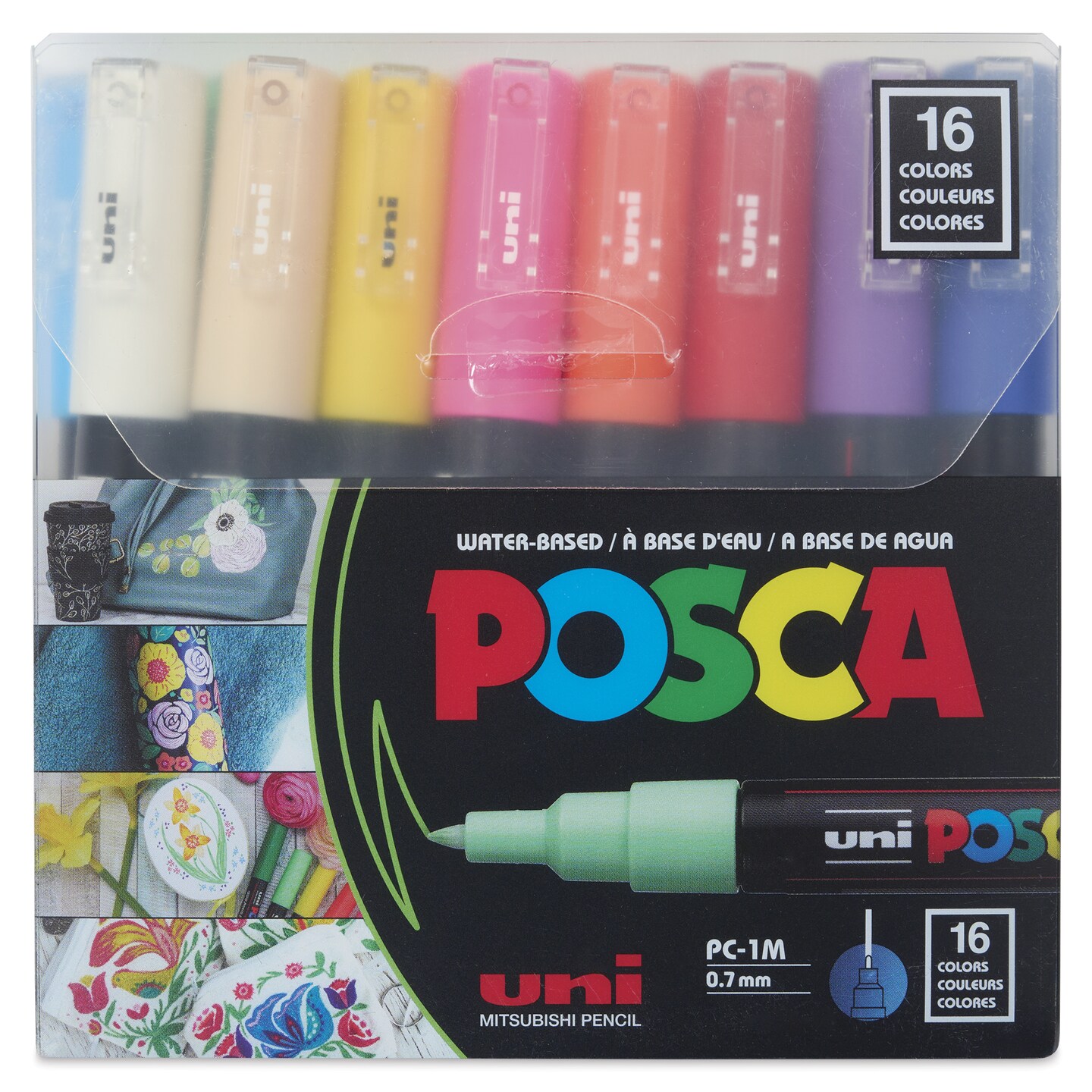 Posca Paint Markers - Set of 16, Basic Colors, X Fine Bullet Tip, 0.7 ...