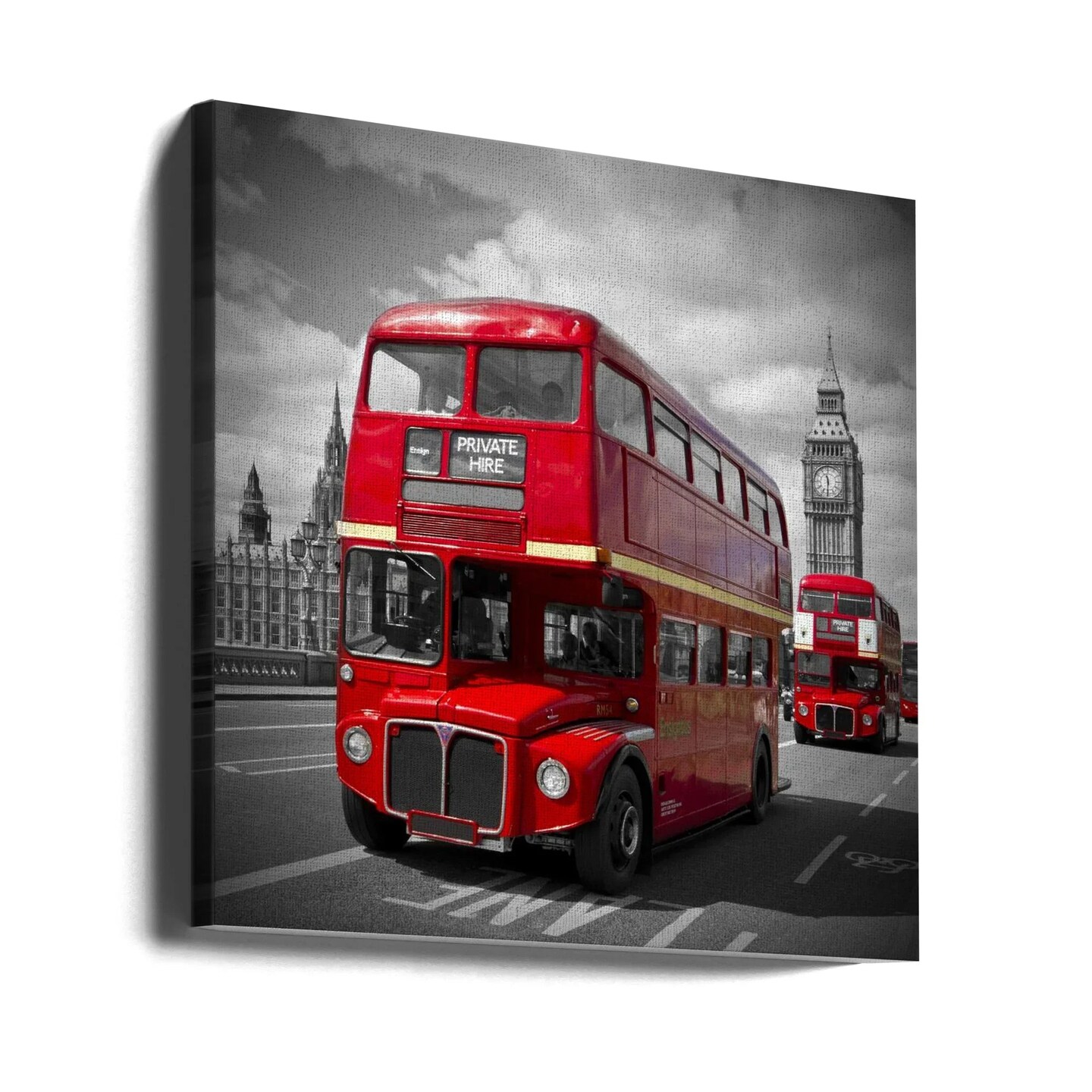 LONDON Red Buses on Westminster Bridge Square 24x24 Canvas - Corporate ...