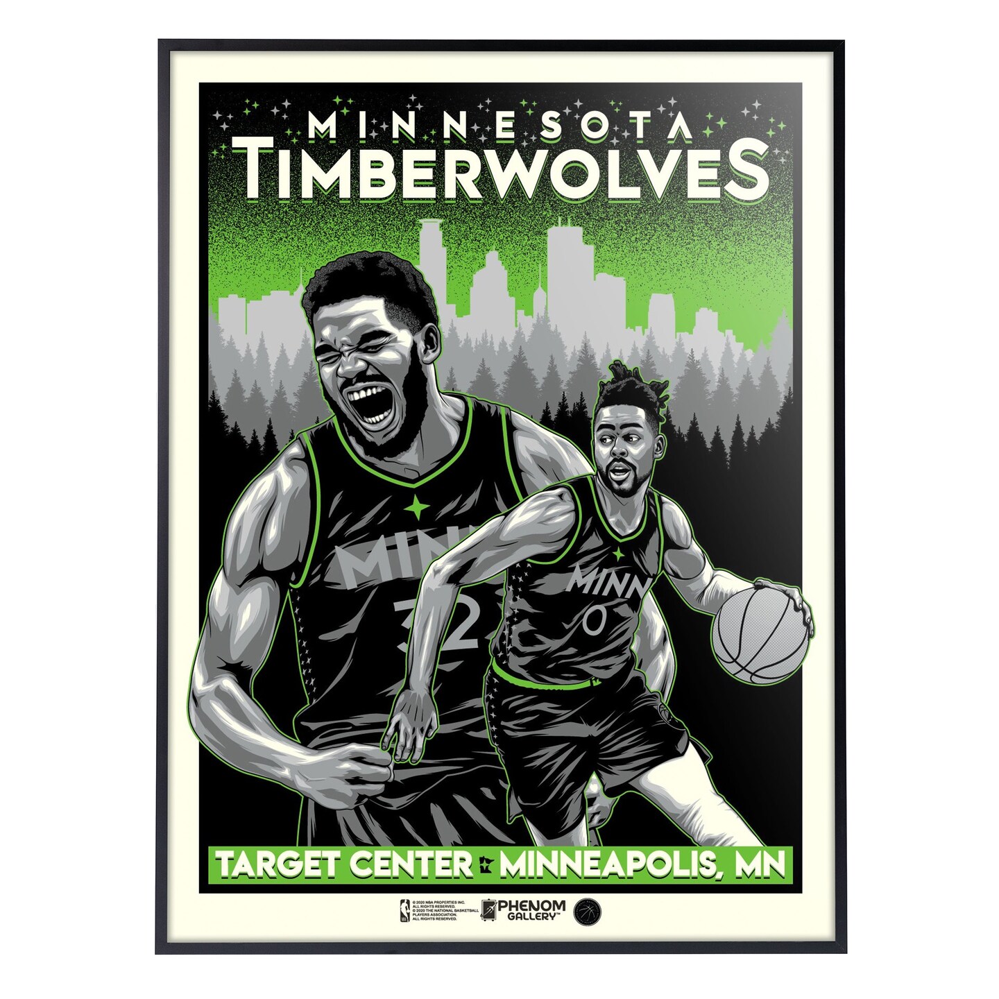 Phenom Gallery Minnesota Timberwolves City Edition Limited Edition Deluxe Framed Serigraph Print ...