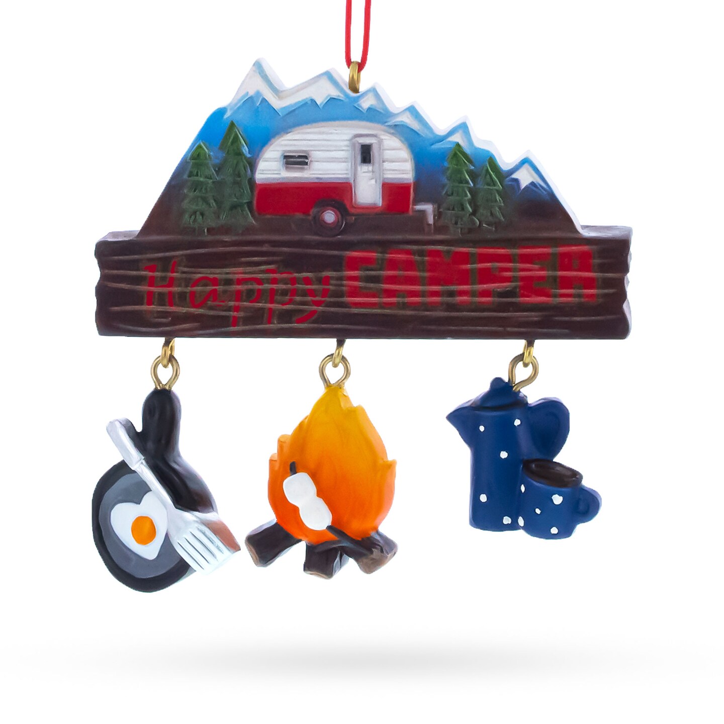 Happy Camper with Campfire and Cookware Resin Christmas Ornament | Michaels