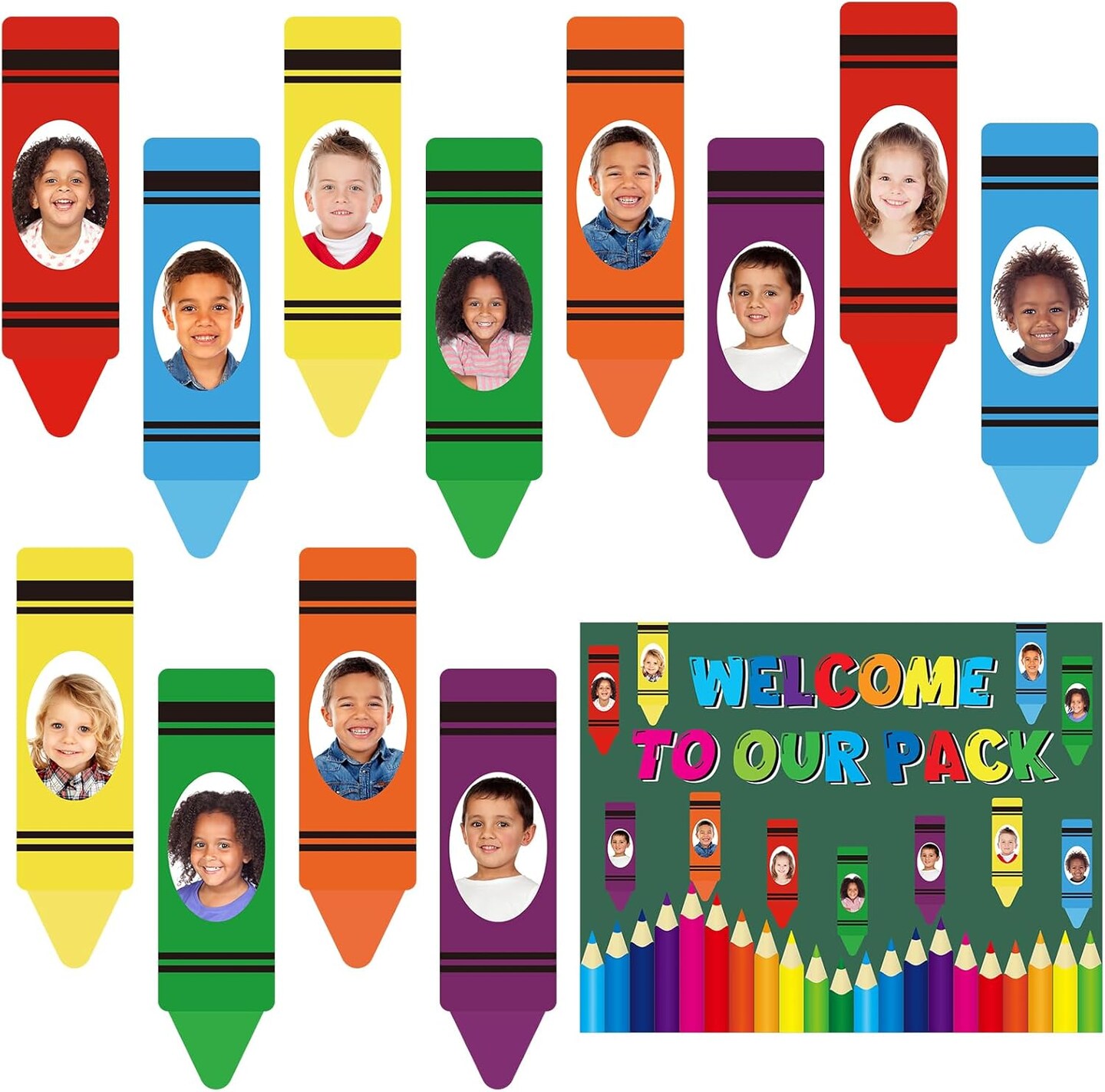 48 Pcs Back to School Crayon Bulletin Board | Michaels