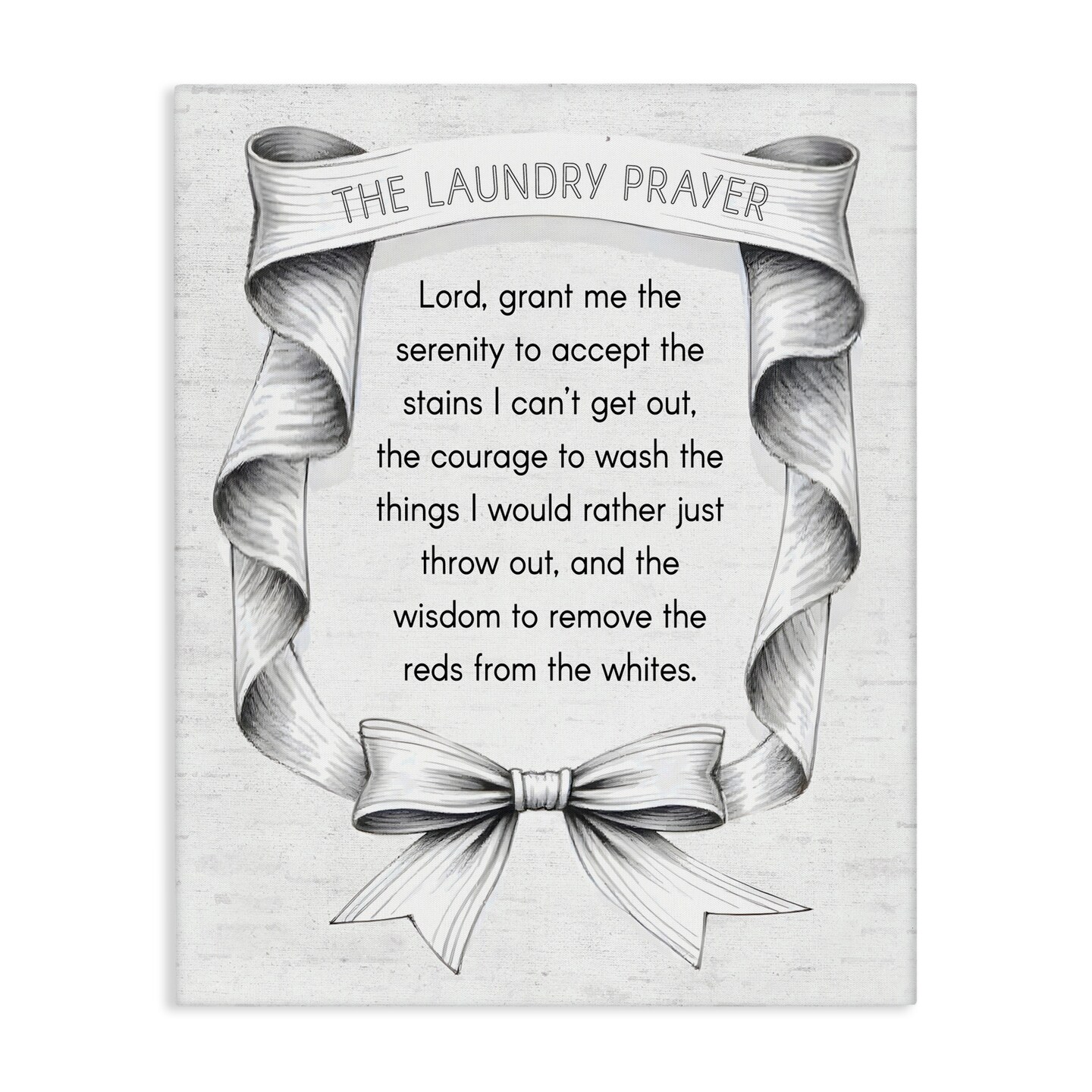 Stupell Industries Vintage Ribbon Laundry Prayer Canvas, design by ...