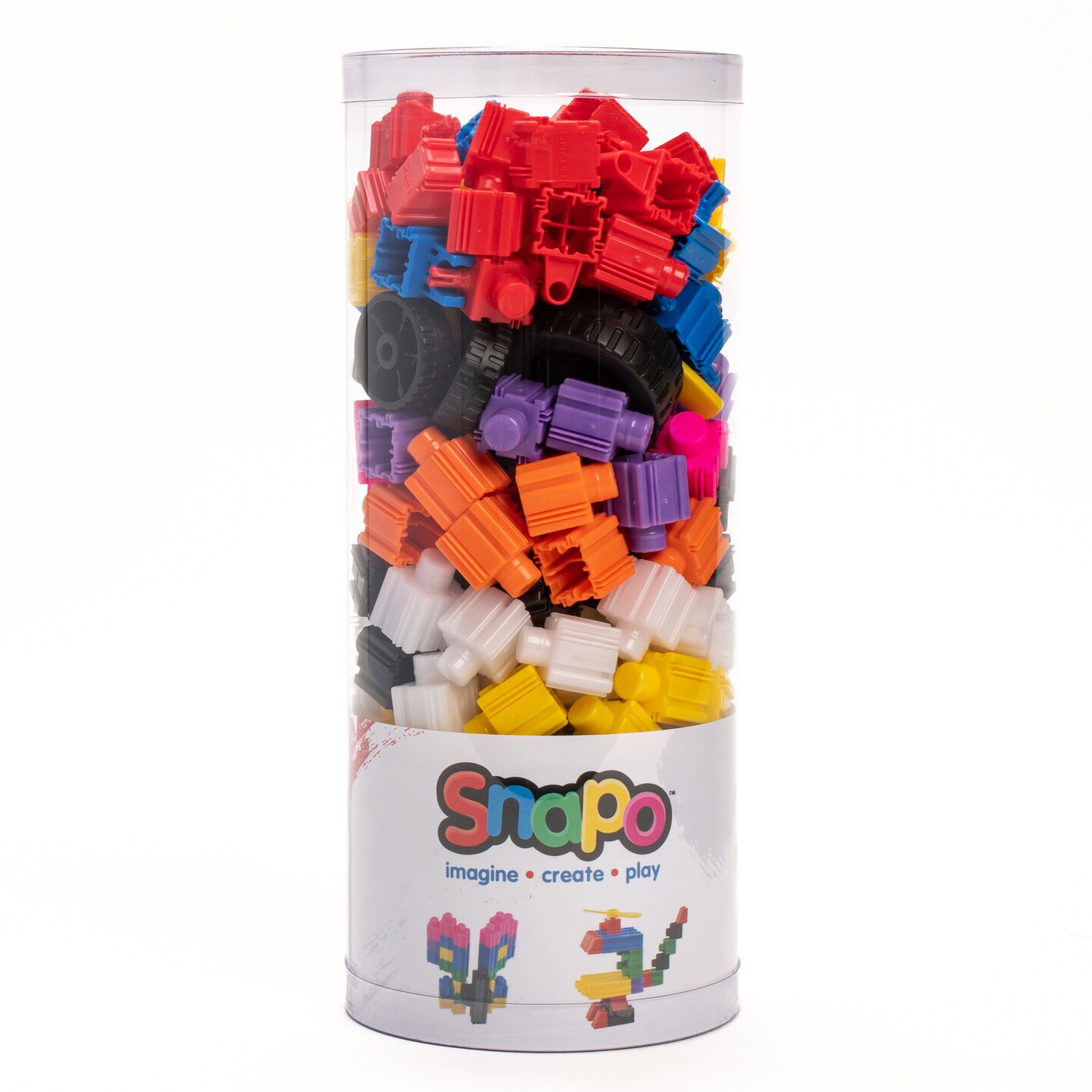 Snapo: Creative Builder's Kit - 200 pcs - Colorful Blocks & Wheels ...