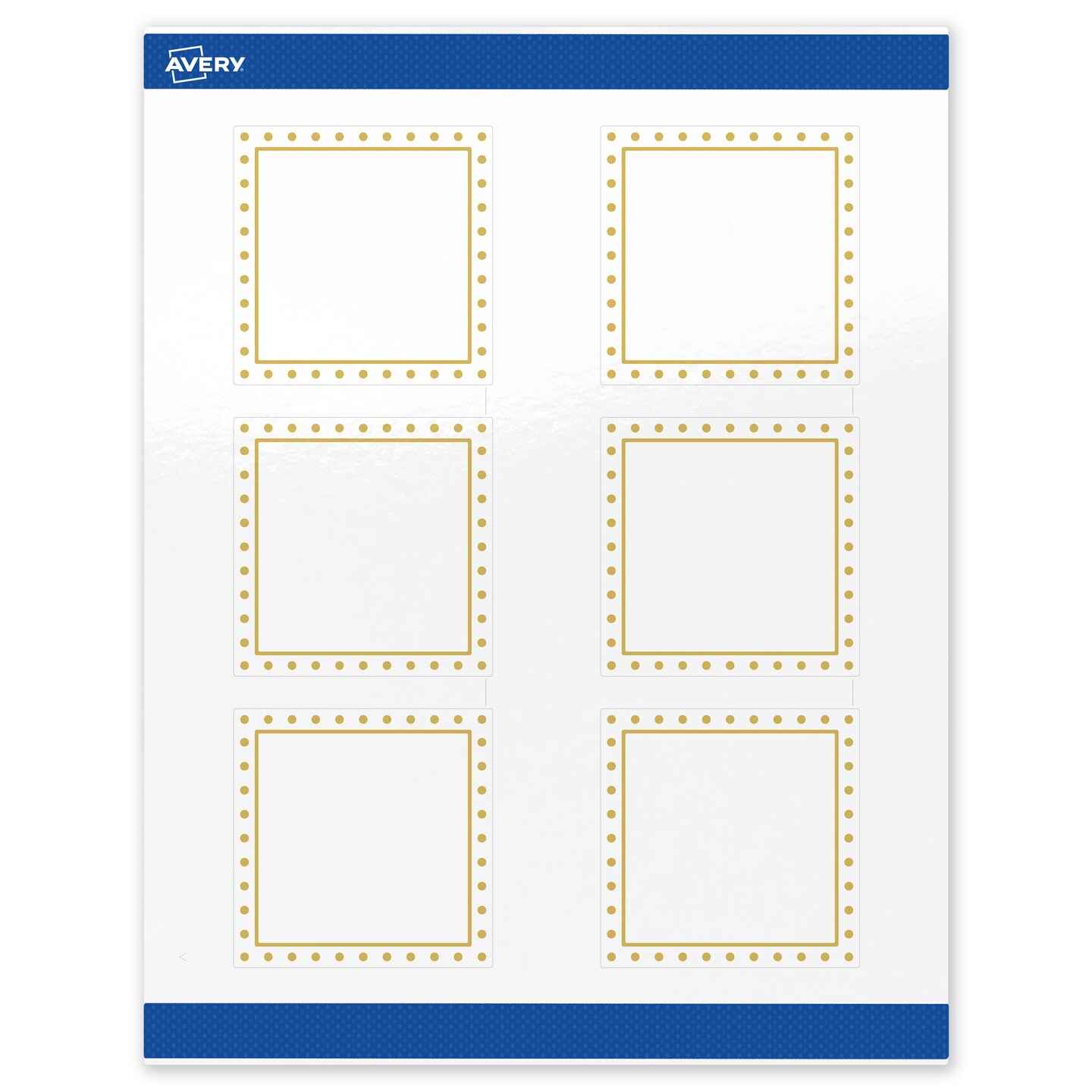 Avery Printable Square Labels, Gold Border with Gold Dots, 3" x 3 ...