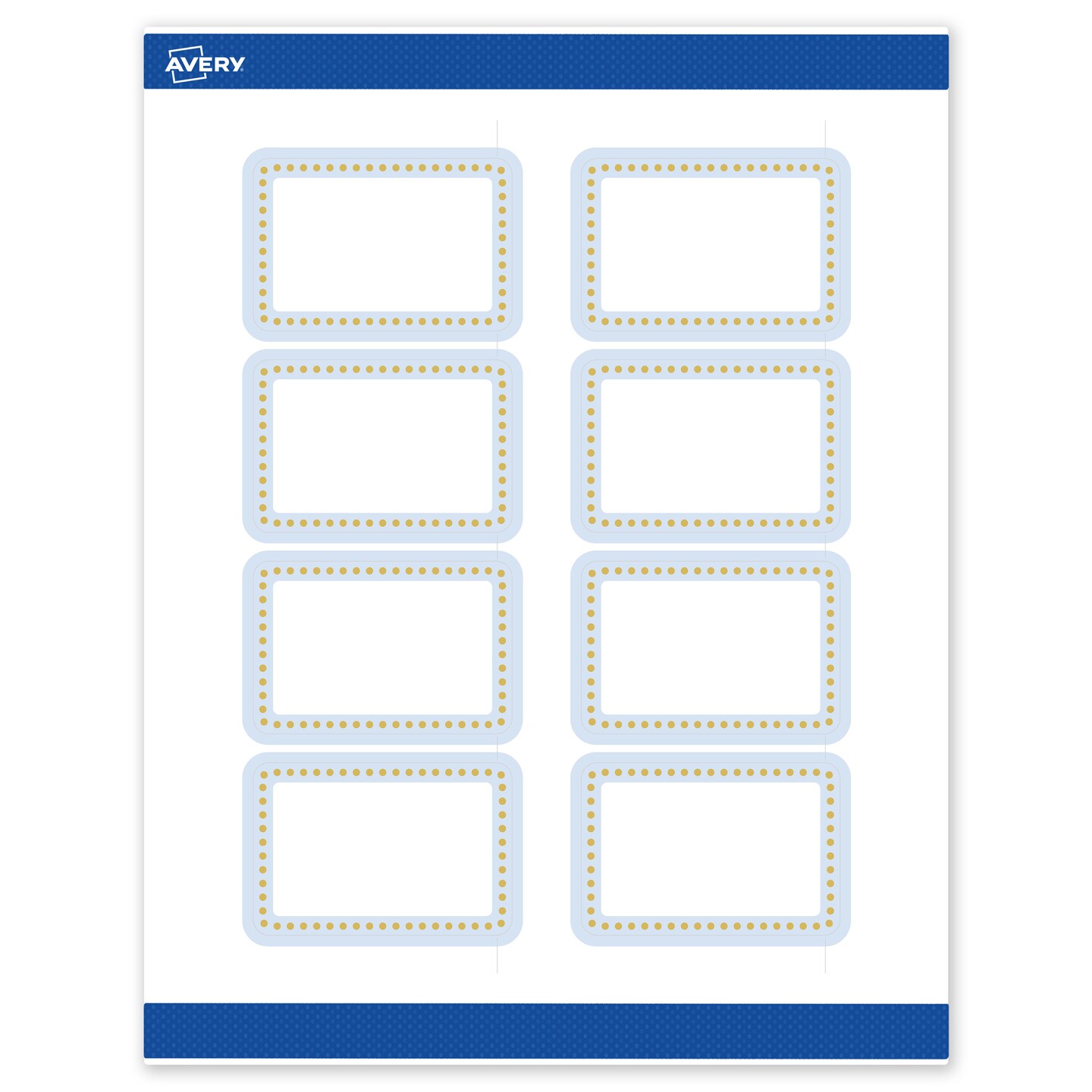 Avery Printable Rectangle Labels, Gold Dots with Blue Border, 2" x 3 ...