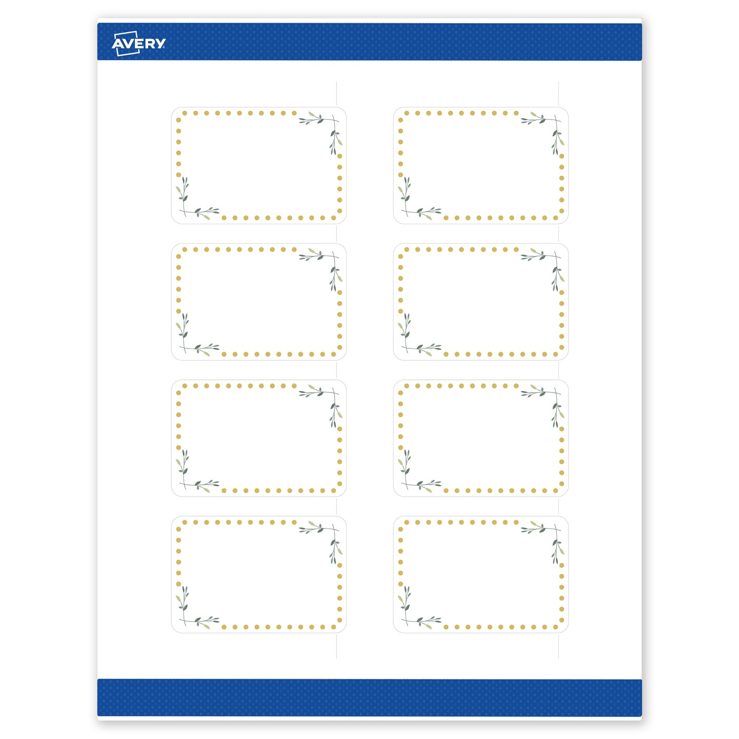 Avery Printable Rectangle Labels, Gold Dots with Green Florals, 2" x 3 ...