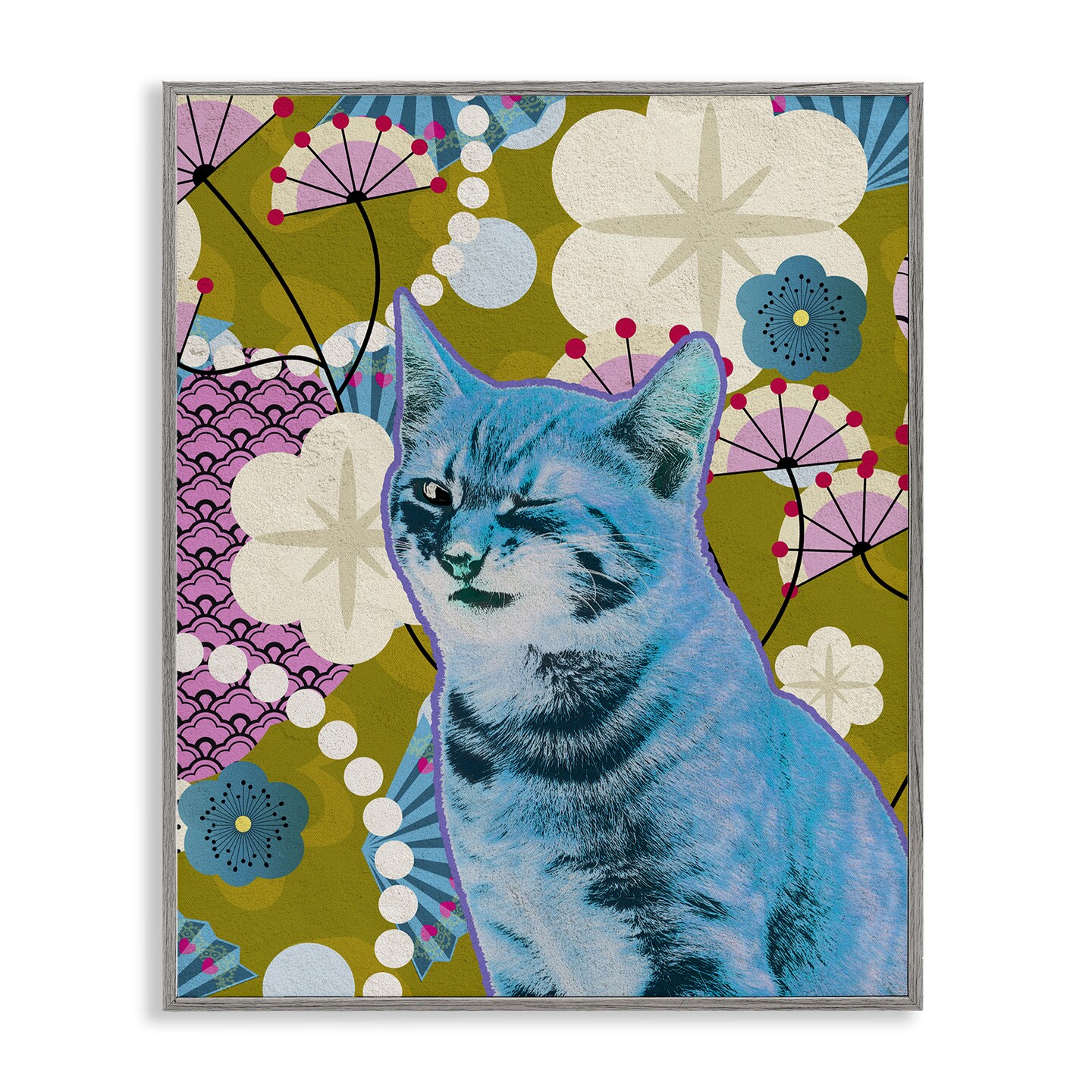Stupell Industries Pop Style Wow Kitty Framed Giclee By BigBadMullet ...