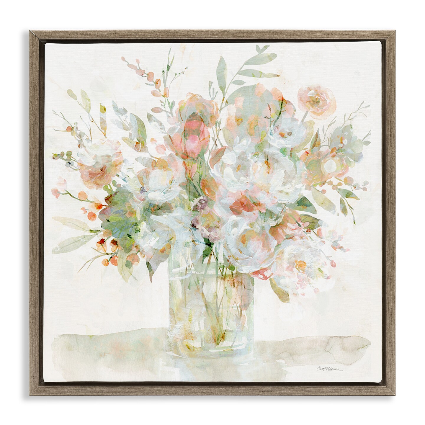 Stupell Industries Spring Pastels Bouquet Floating Frame By Carol ...