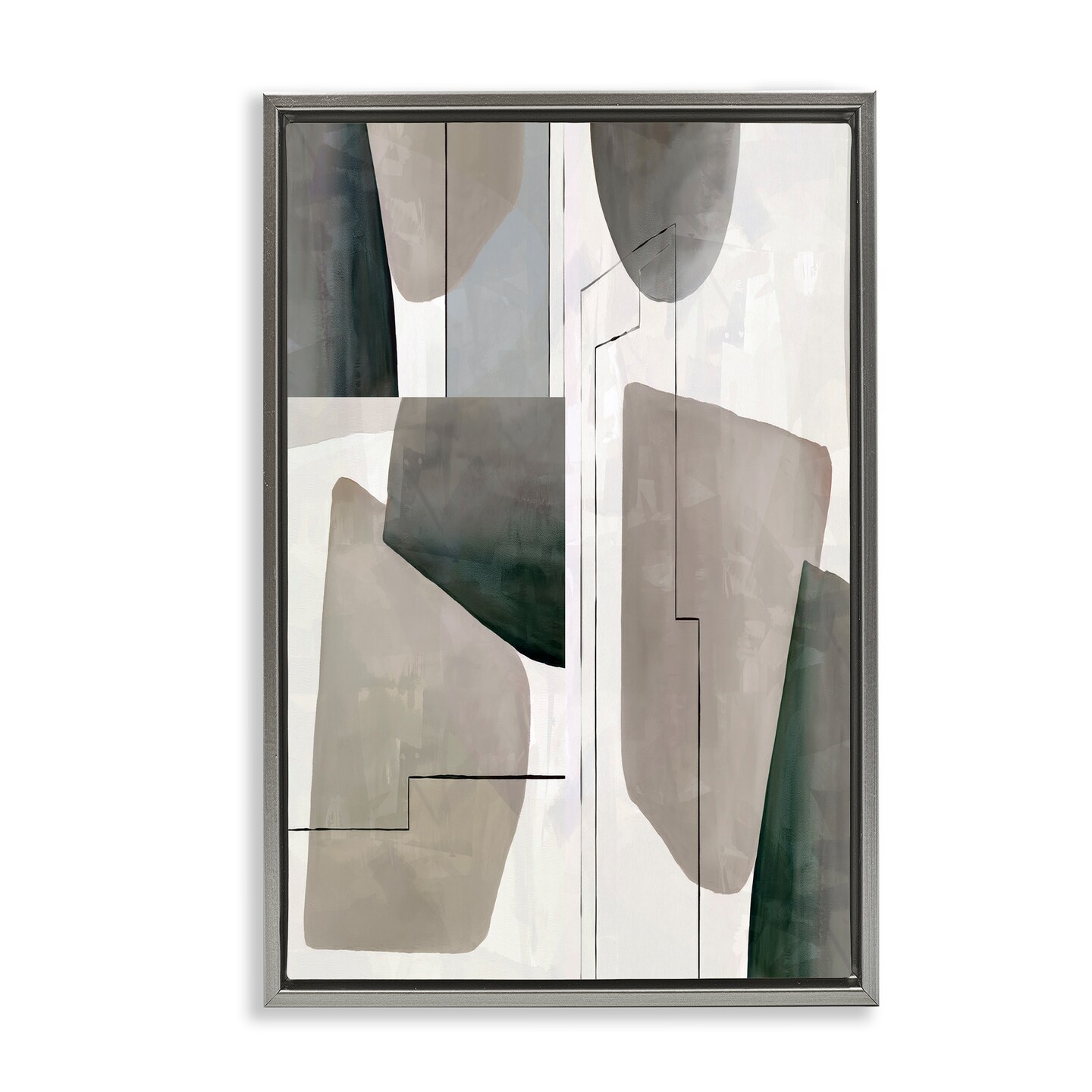 Stupell Industries Contemporary Oblong Geometrics Floating Frame By ...