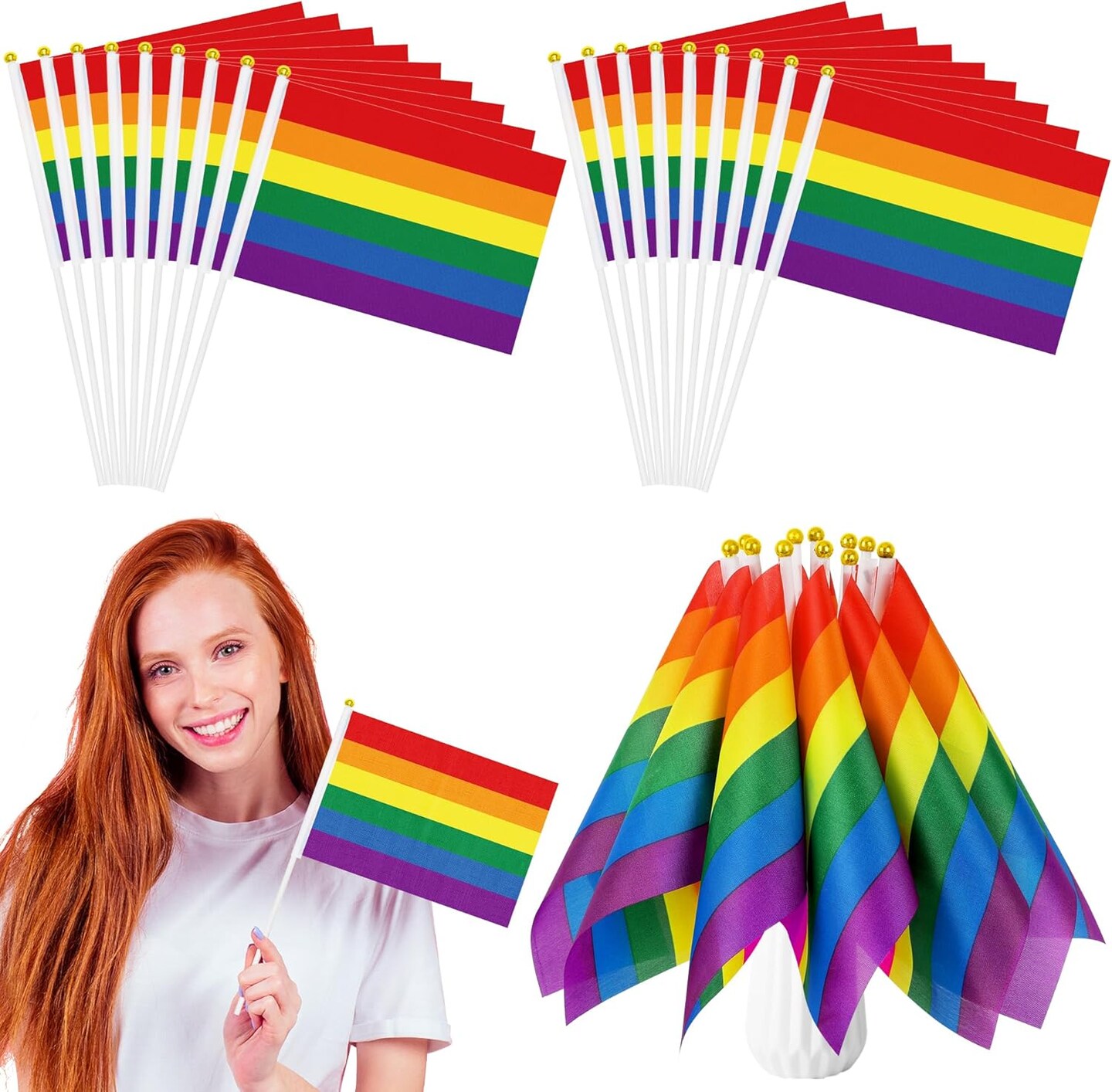 50Pcs Rainbow Flags 12 x 8 Inches Outdoor Decorations | Michaels