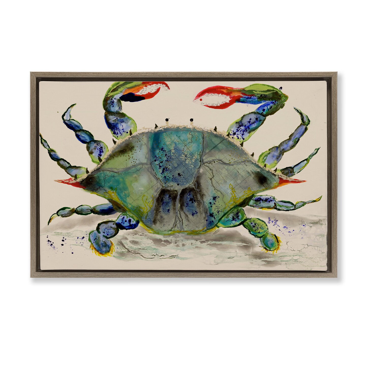 Stupell Industries Vivid Modern Patterned Crab Floating Frame By Stacy ...