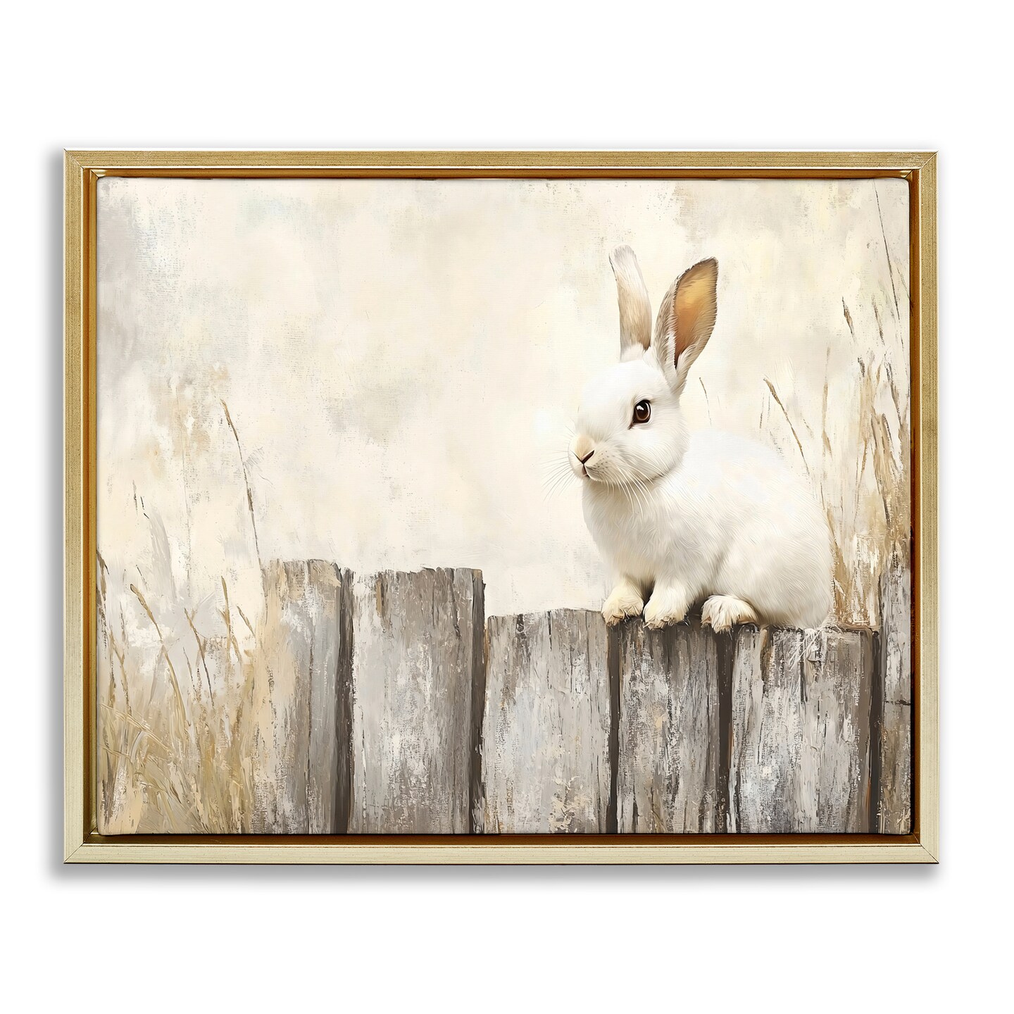 Stupell Industries Bunny On The Fence Floating Frame By Franklyn ...