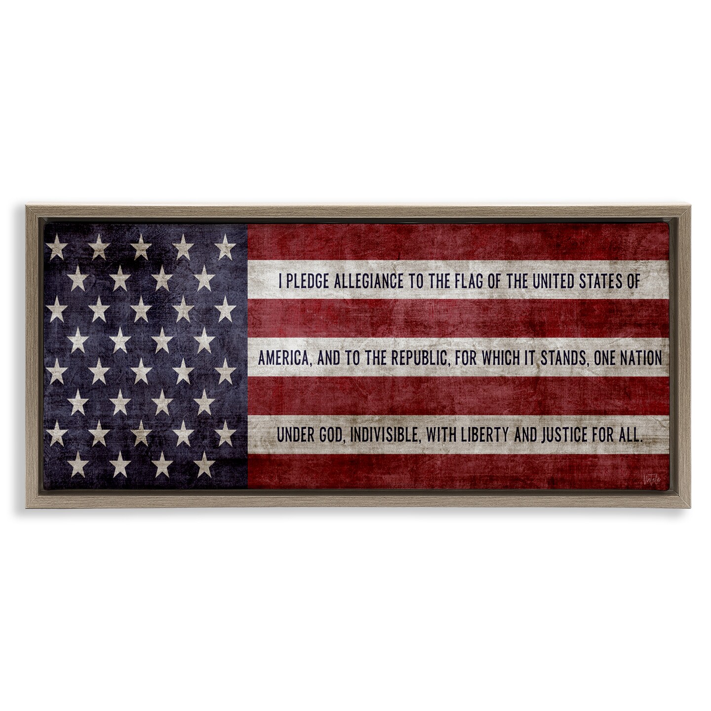 Stupell Industries Pledge Of Allegiance Flag Floating Frame By Natalie ...