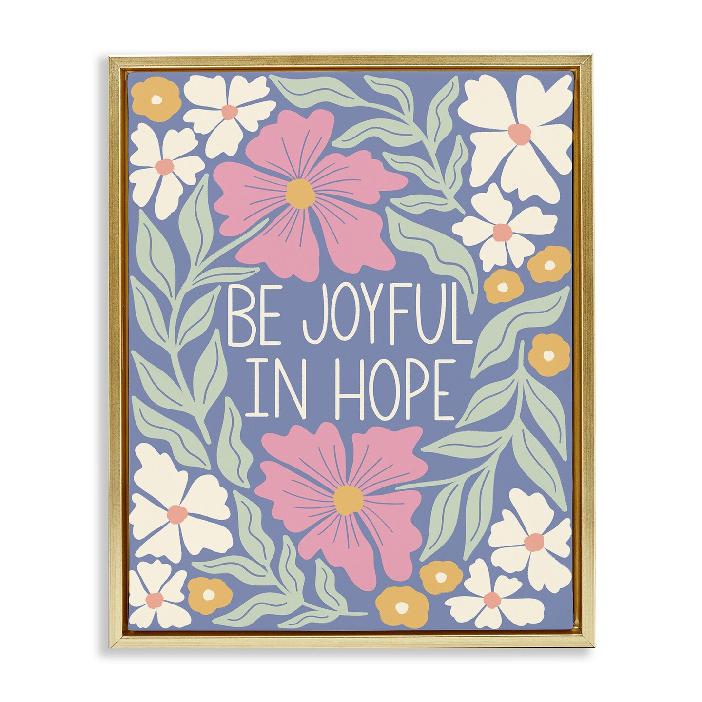 Stupell Industries Floral Be Joyful In Hope Floating Frame By Taylor ...