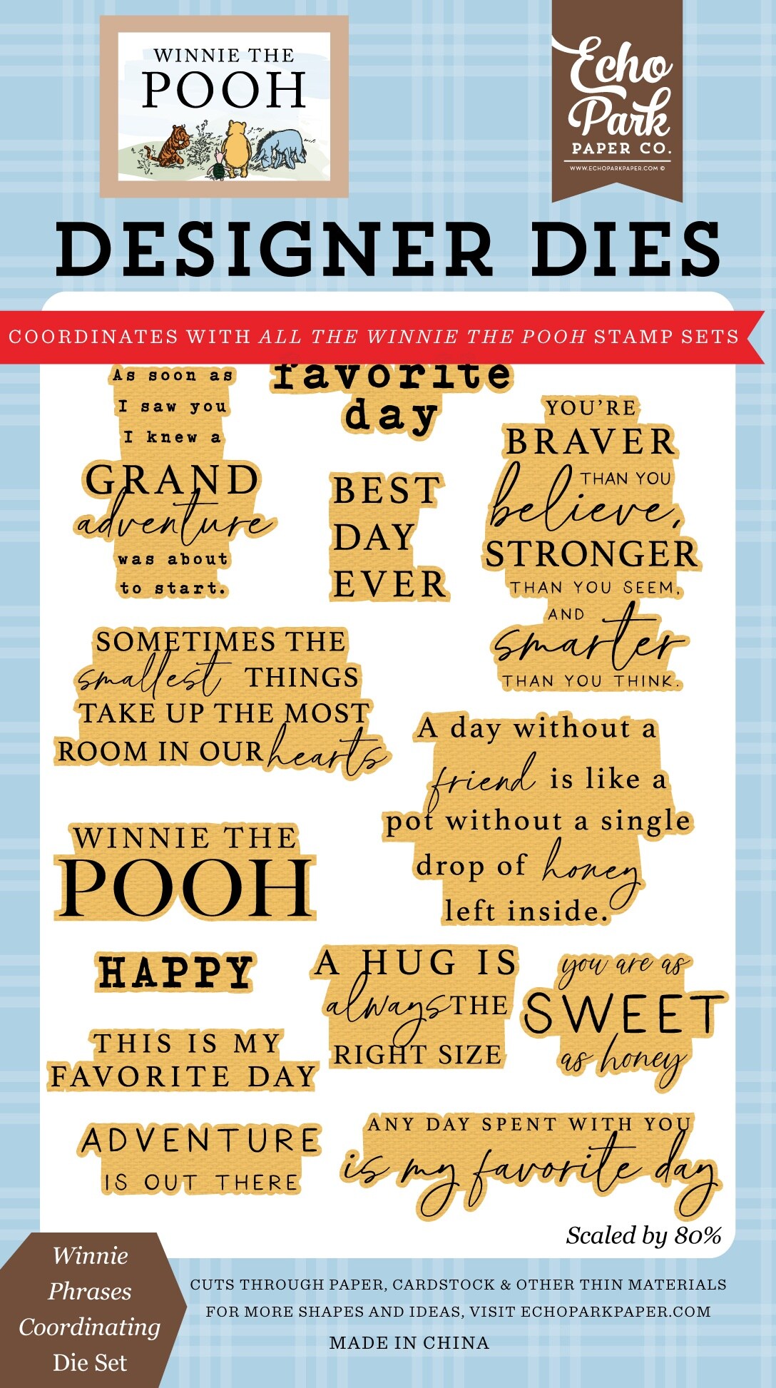 Echo Park Designer Small Die set-Winnie Phrases | Michaels