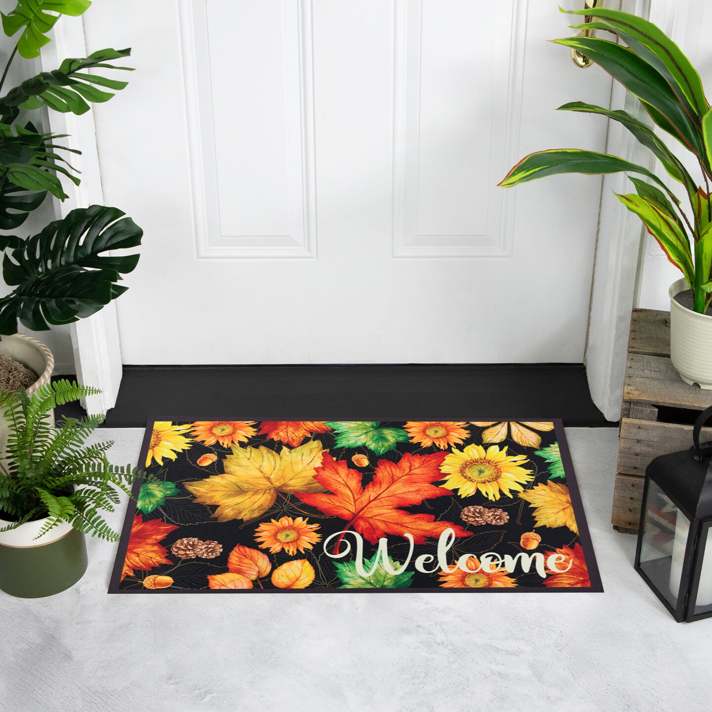 Northlight Maple Leaves and Sunflowers Welcome Fall Harvest Outdoor ...