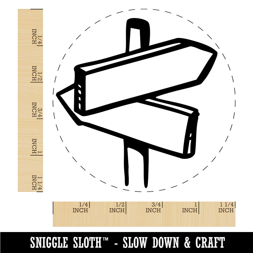 Crossroads Sign Diverging Paths Choices Decisions Rubber Stamp for ...