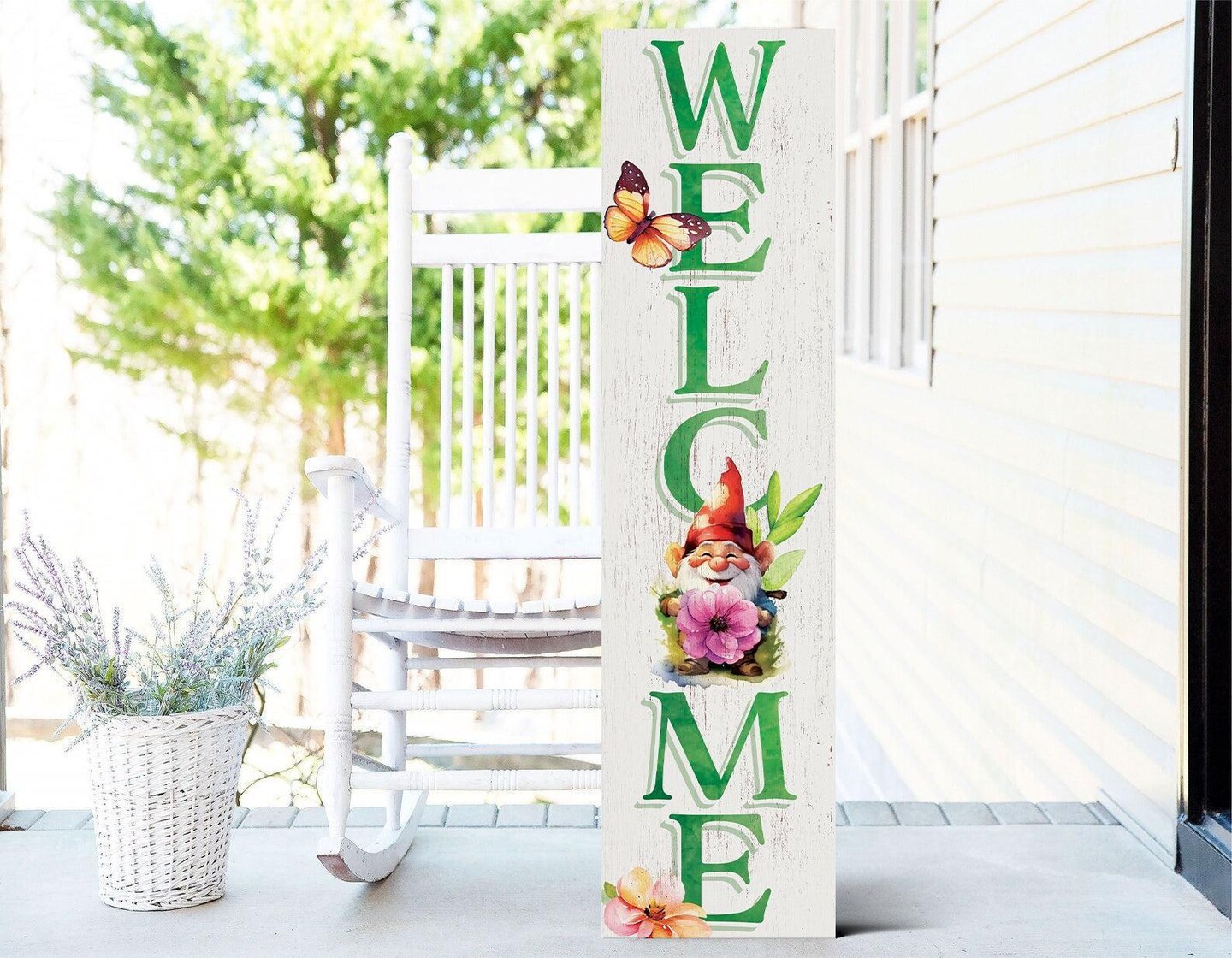 36in Spring Welcome Sign for Front Door Wooden Porch Sign, Front Porch ...