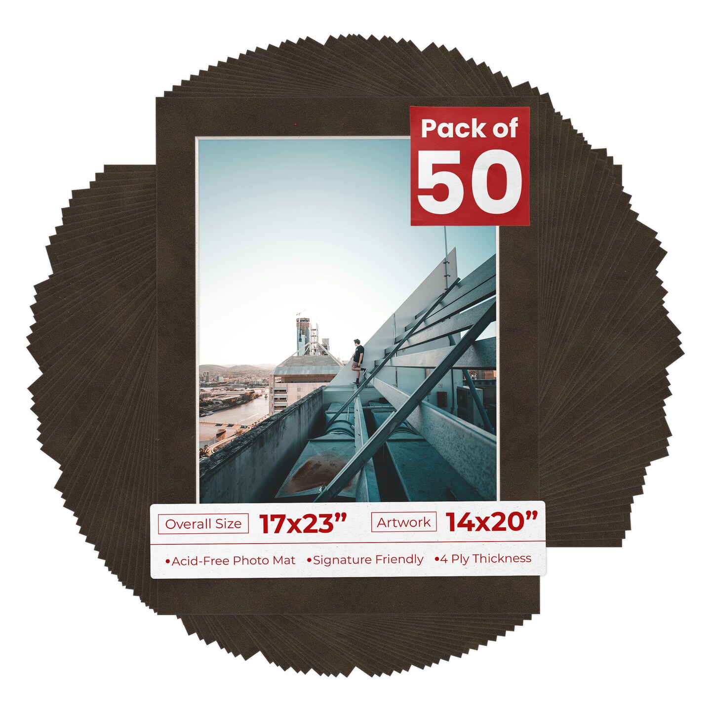 Brown Suede Mat Board for 17x23 Frames - Fits 14x20 Photos, Color ...