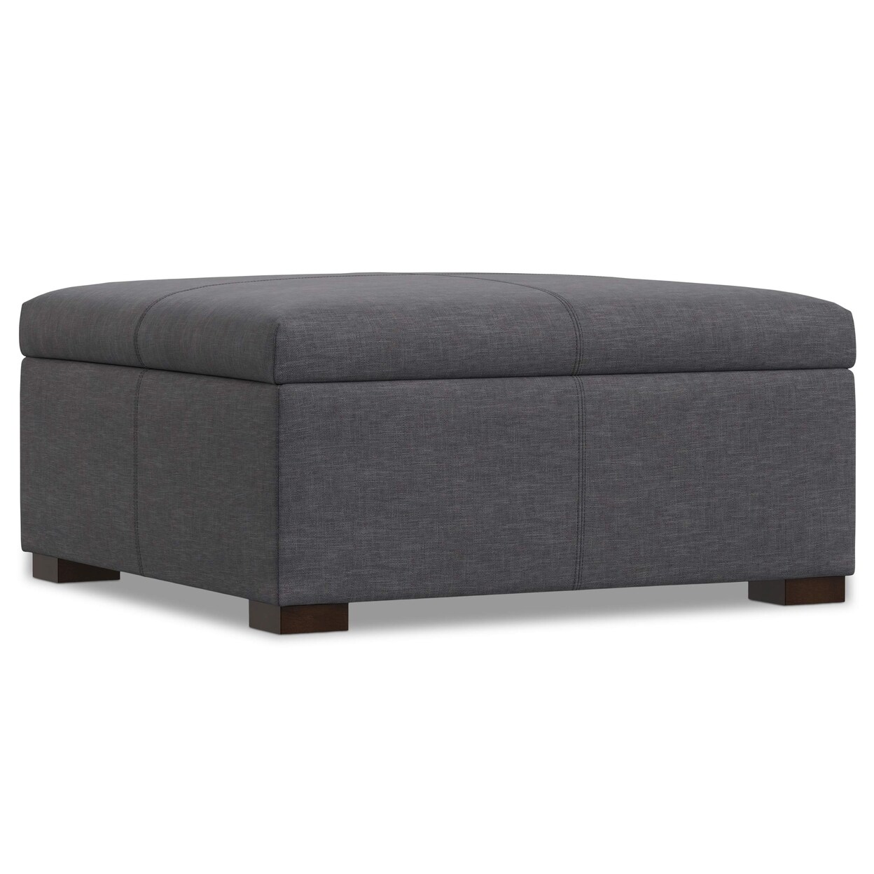 Gabbie Square Coffee Table Storage Ottoman Upholstered Brown Large ...