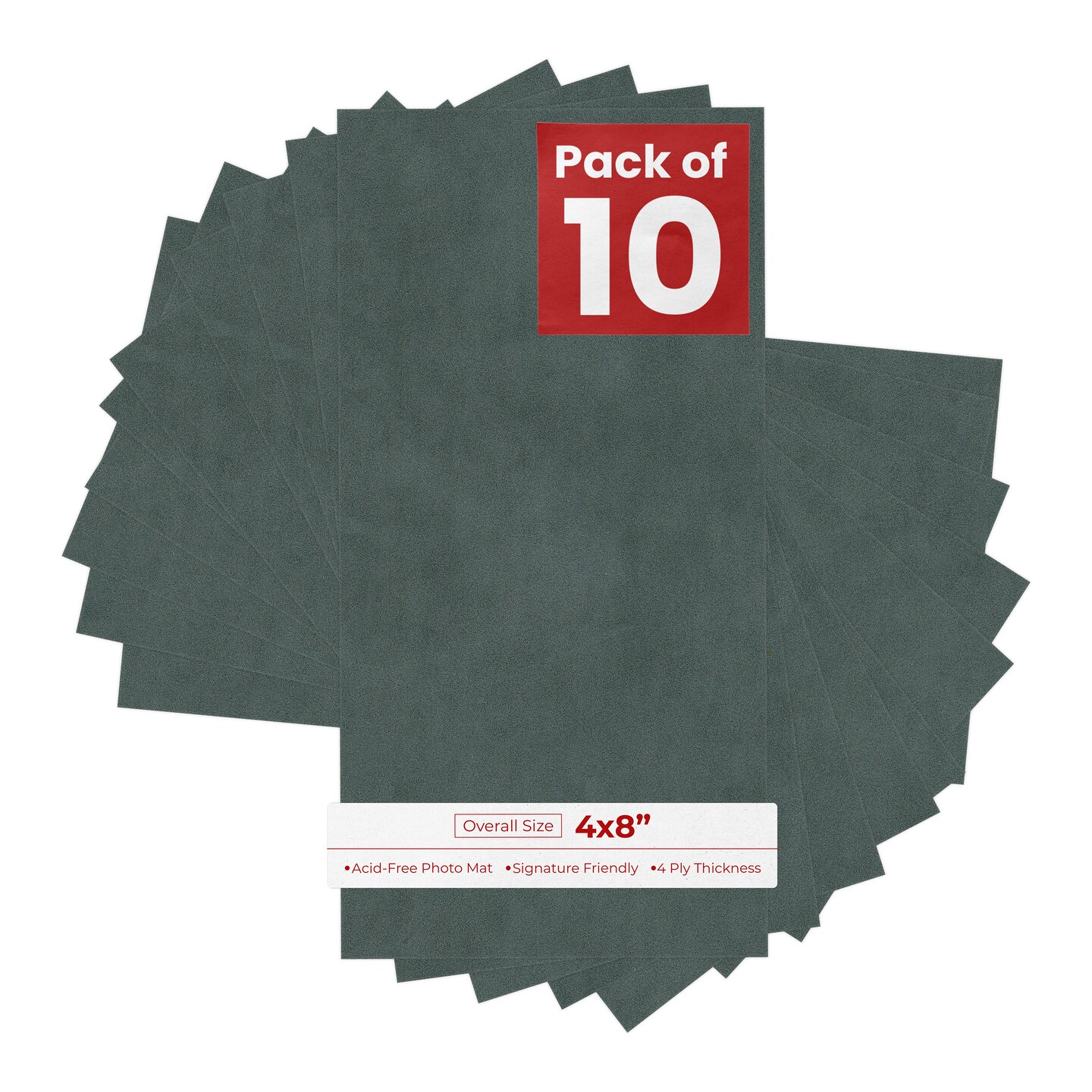 Dark Grey Suede 4x8 Inch Uncut Mat Board - Blank Sheets, No Opening ...