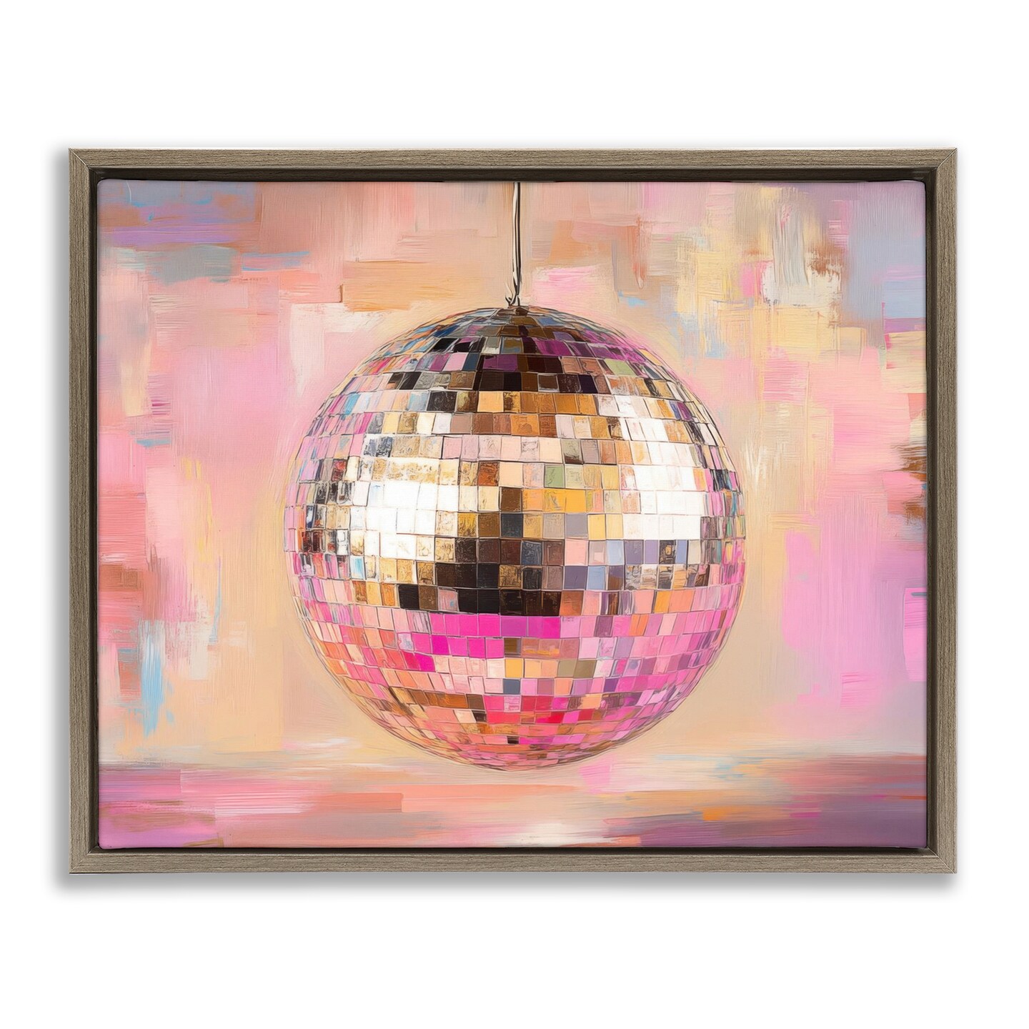 Stupell Industries Mirrored Disco Ball Floating Frame Design by Nini ...