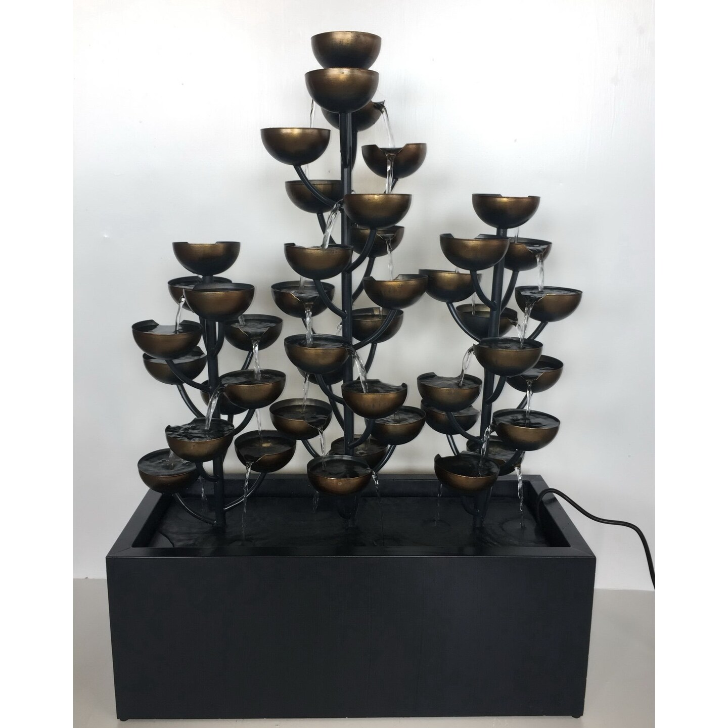 Hi-Line Gifts 42" Black and Bronze Tri Stacked Cups Fountain | Michaels