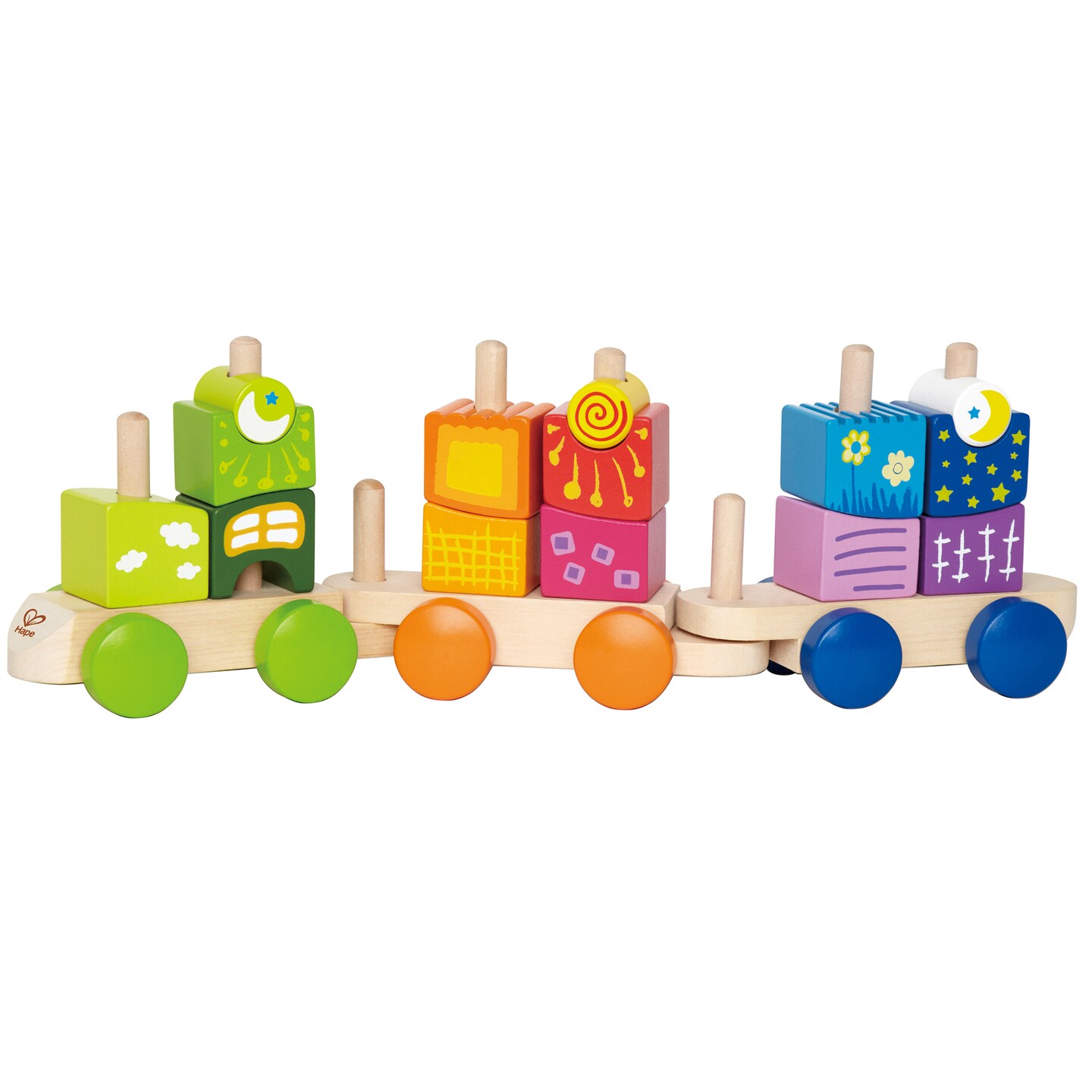 Hape: Fantasia Blocks Train - Wooden Sorting & Stacking Toy, Colorful ...