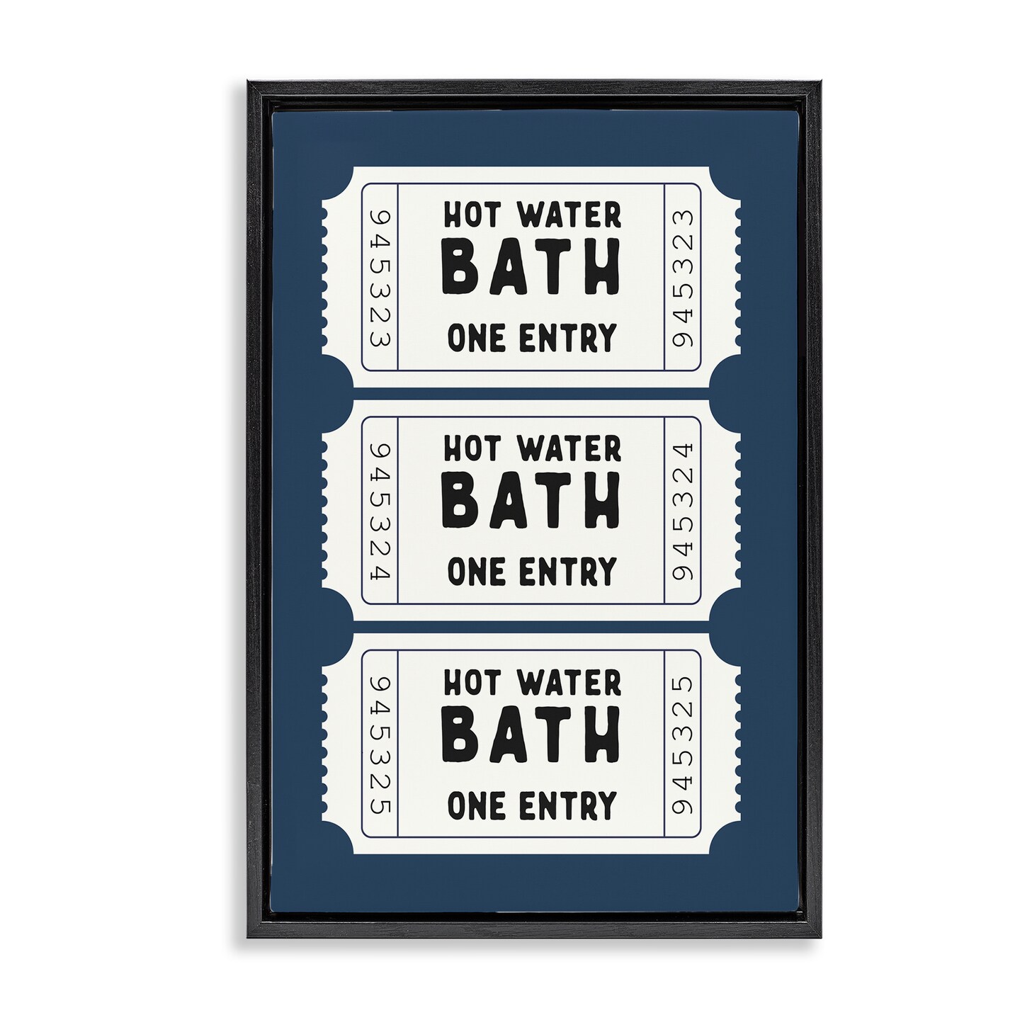 Stupell Industries Navy Bath Ticket Stubs Floating Frame, design by ...