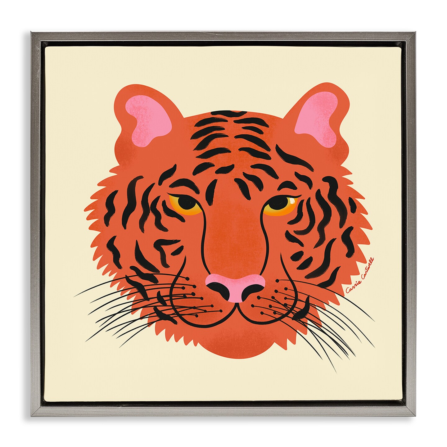 Stupell Industries Modern Wild Tiger Face Floating Frame Design by ...