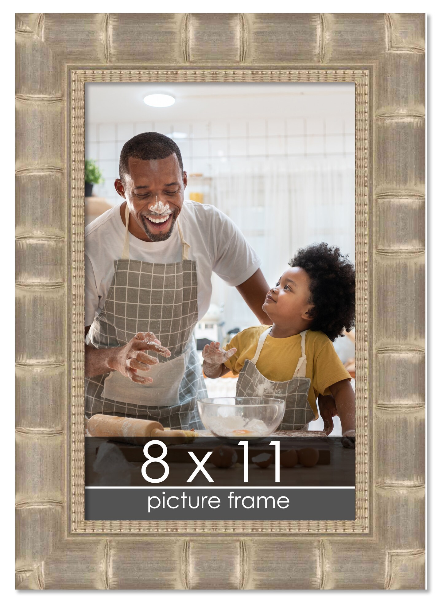 8x11 Wide Bamboo Picture Frame with UV-Resistant Acrylic & Acid Free ...