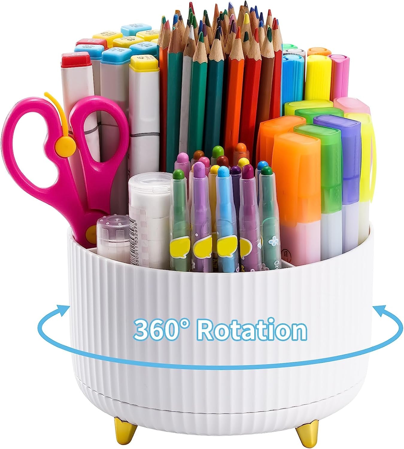 Desk Organizer, 360-Degree Rotating Pen Holder for Desk, Desk ...