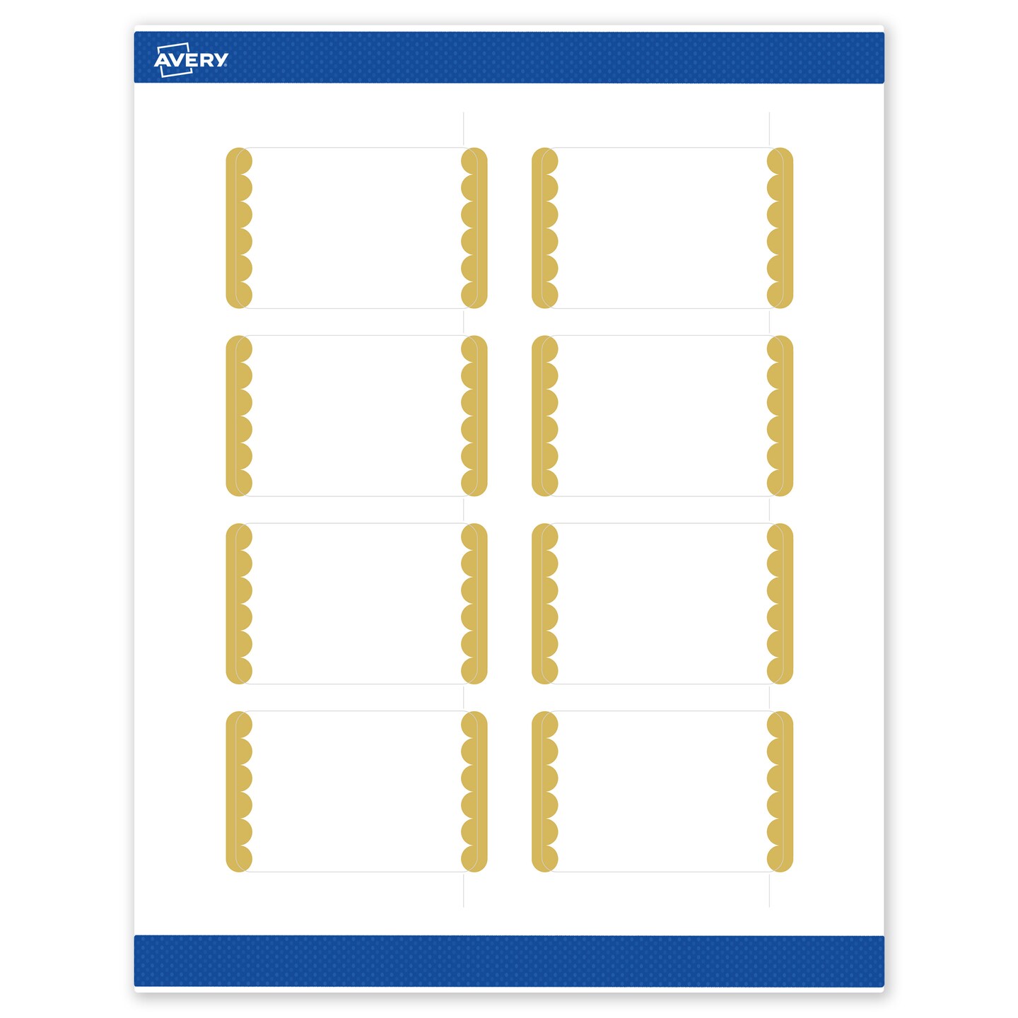 Avery Printable Rectangle Labels, Gold Edge Dots, 2" x 3", Matte White ...