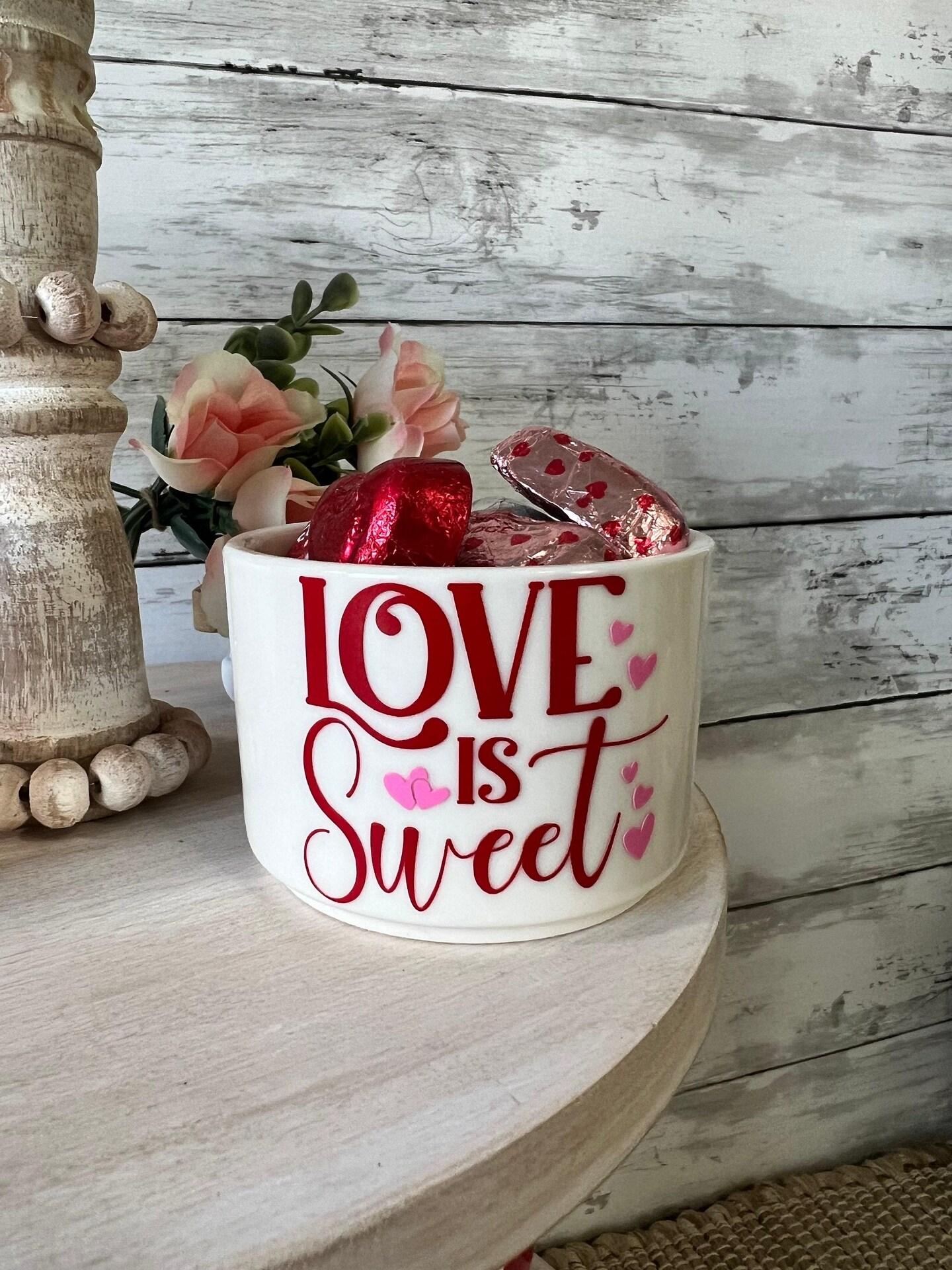 Valentines Day tiered tray decor, valentine candy decor, love is sweet ...