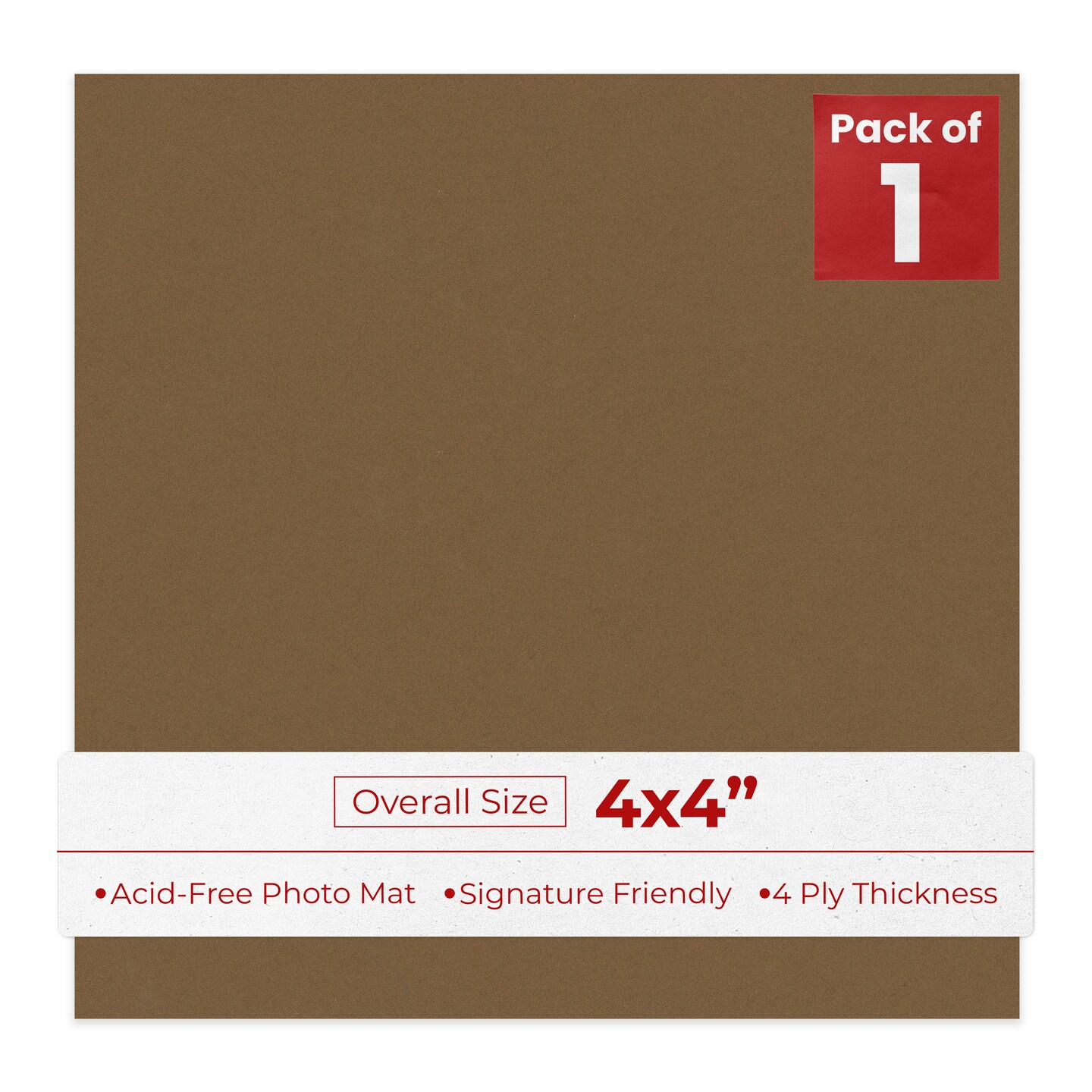 Aged Oak Brown 4x4 Inch Uncut Mat Board - Blank Sheets, No Opening ...