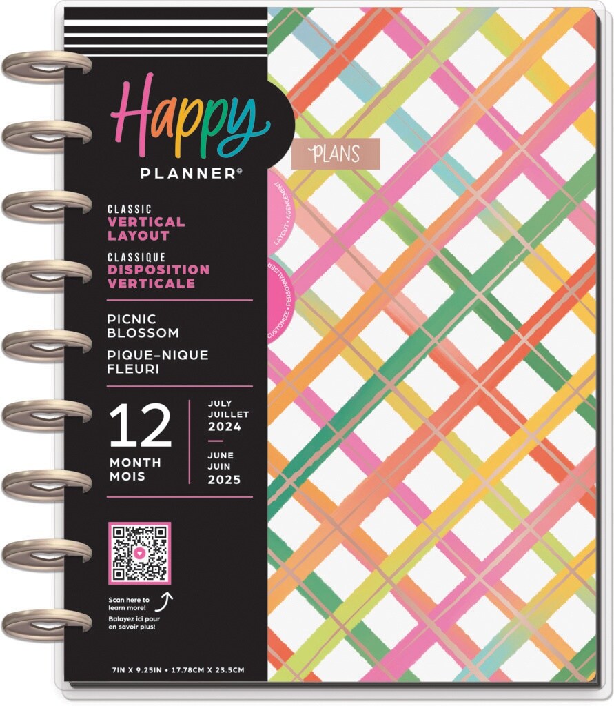 Happy Planner Classic 12-Month Planner-Picnic Blossom; July '24 - June ...