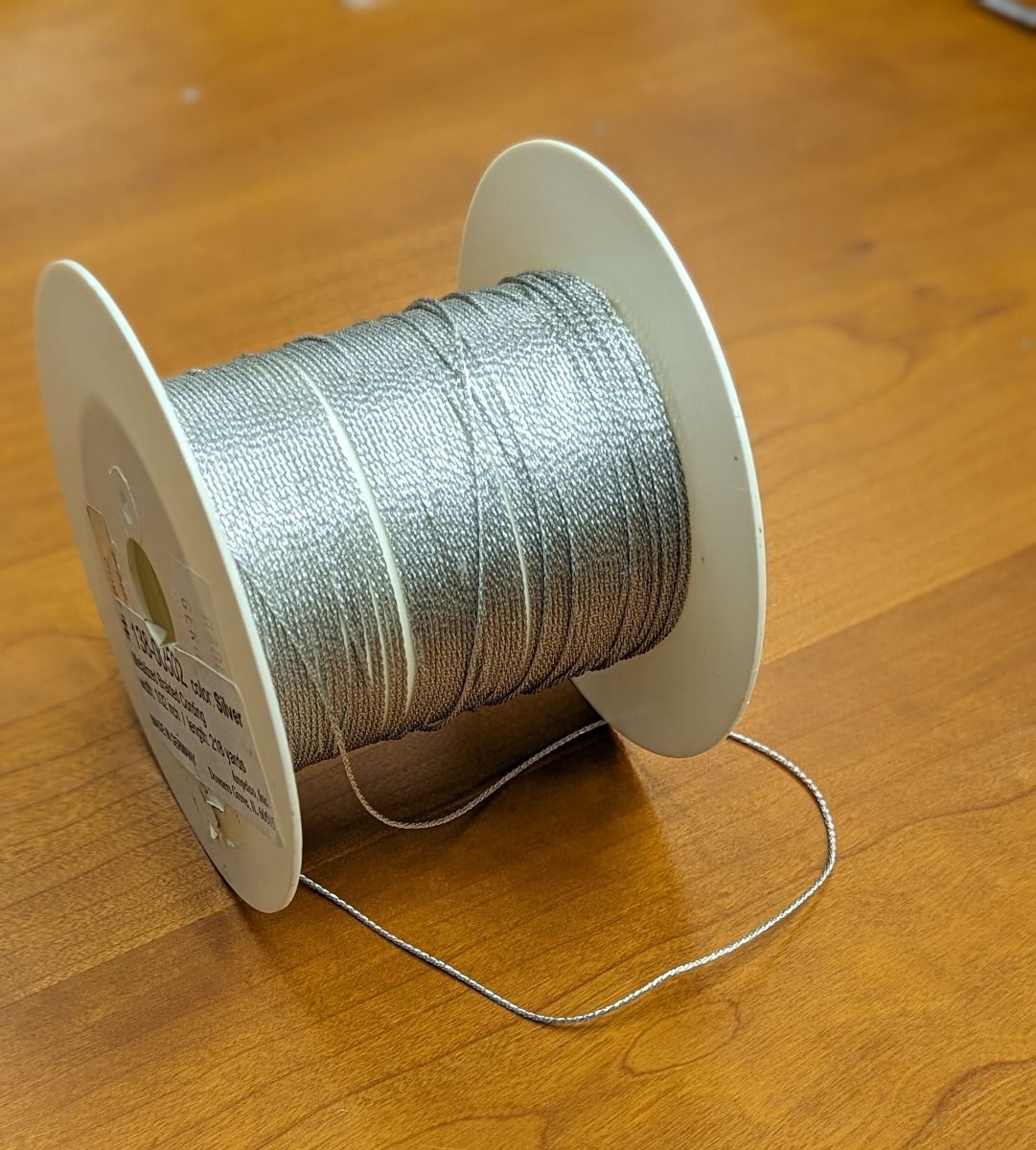 The Ribbon People Silver Metalized Fine Rope Cording Craft Ribbon 0.02 ...