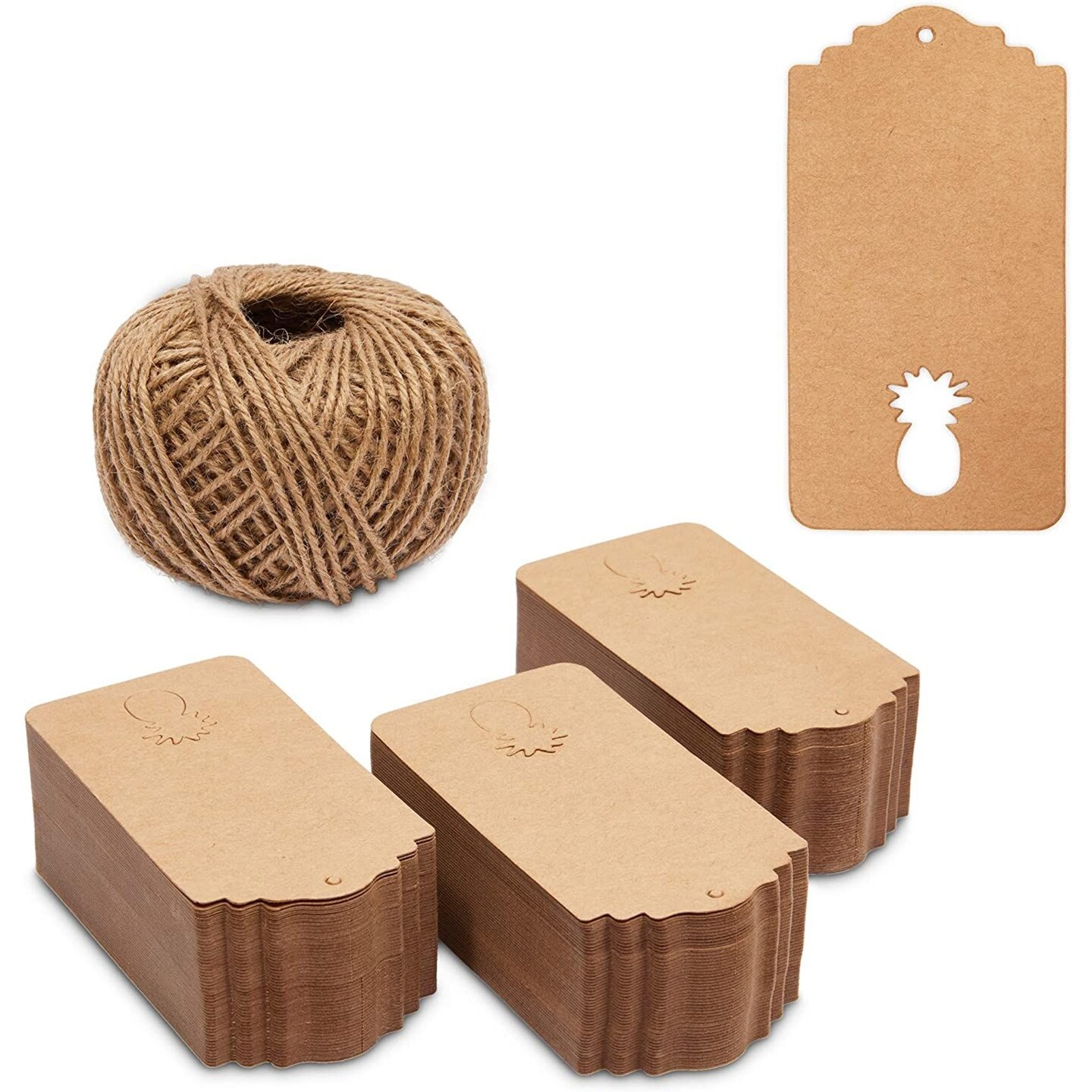 Kraft Paper Gift Tags with String, Pineapples (2 x 4 in, 300 Pack ...